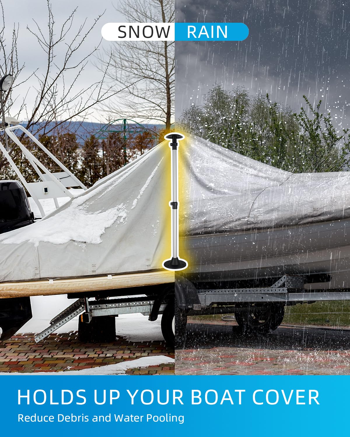 Snapklik.com : OCEANBROAD Boat Cover Support Pole Adjustable ...