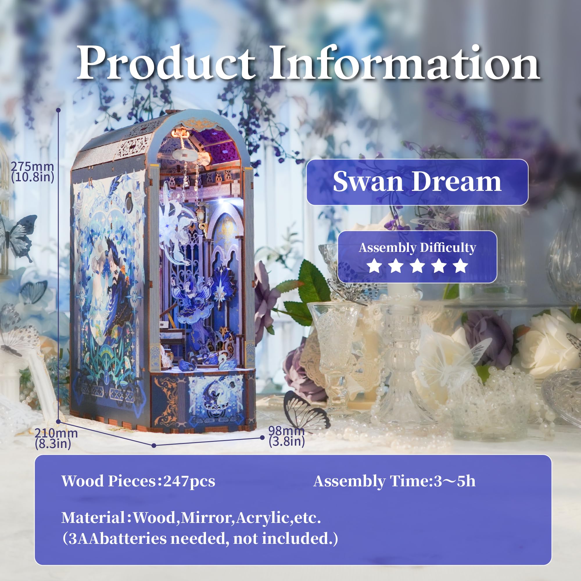 Snapklik.com : Tonecheer DIY Book Nook Kit For Adults, 3D Wooden Puzzle ...