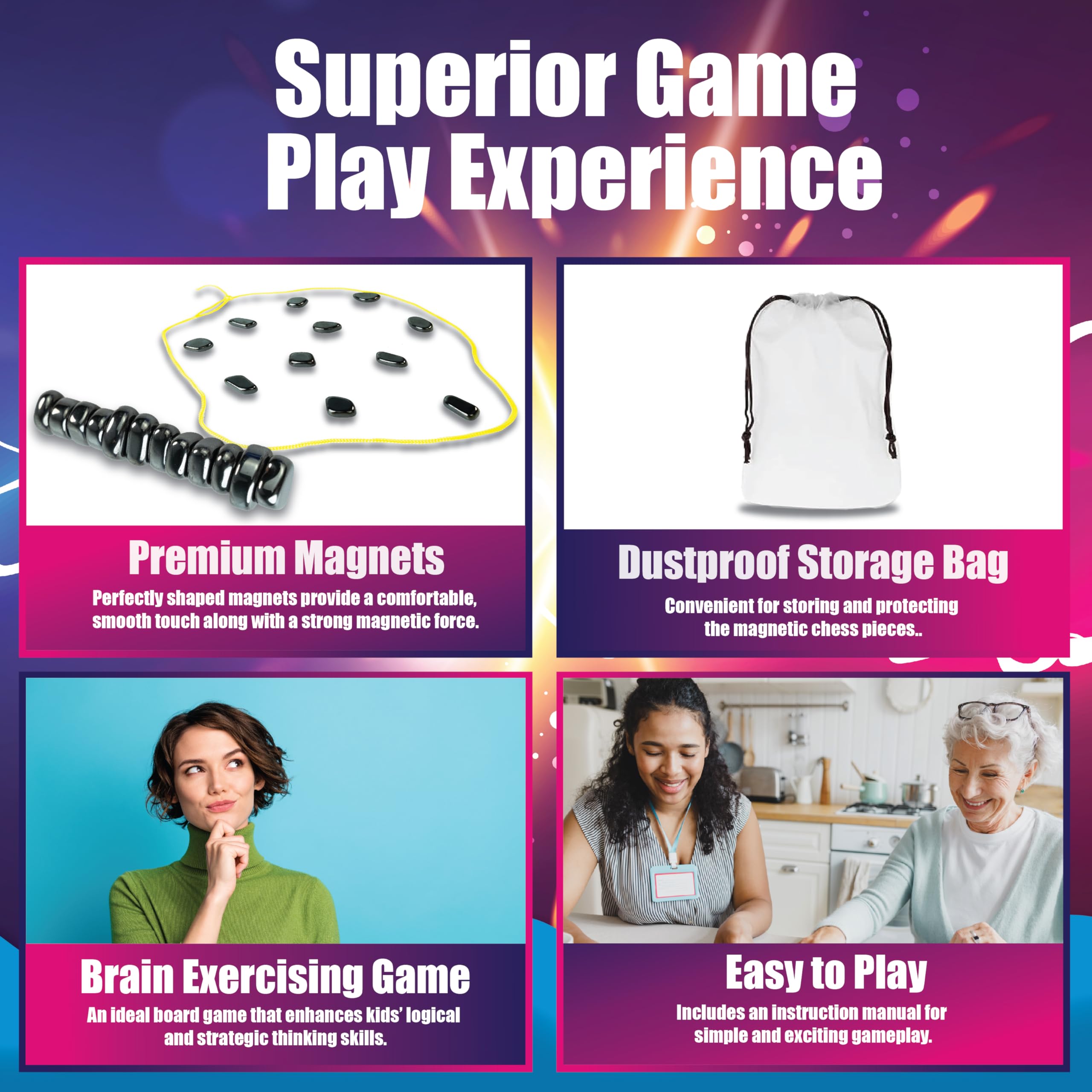 Snapklik.com : Marlo&Buzz Magnetic Chess Game, Multiplayer Magnet Board ...