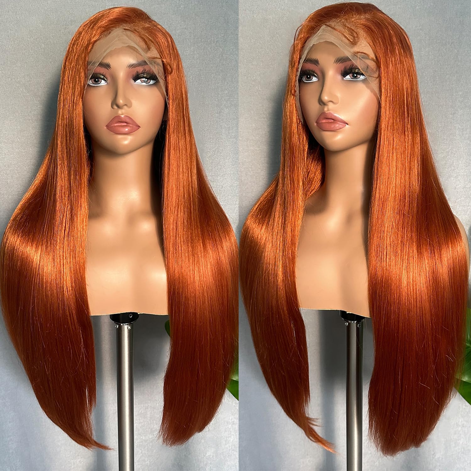 Amazon.com : SOKU Ginger 13x6 Lace Front Wigs Pre Plucked 32 Inch Long ...