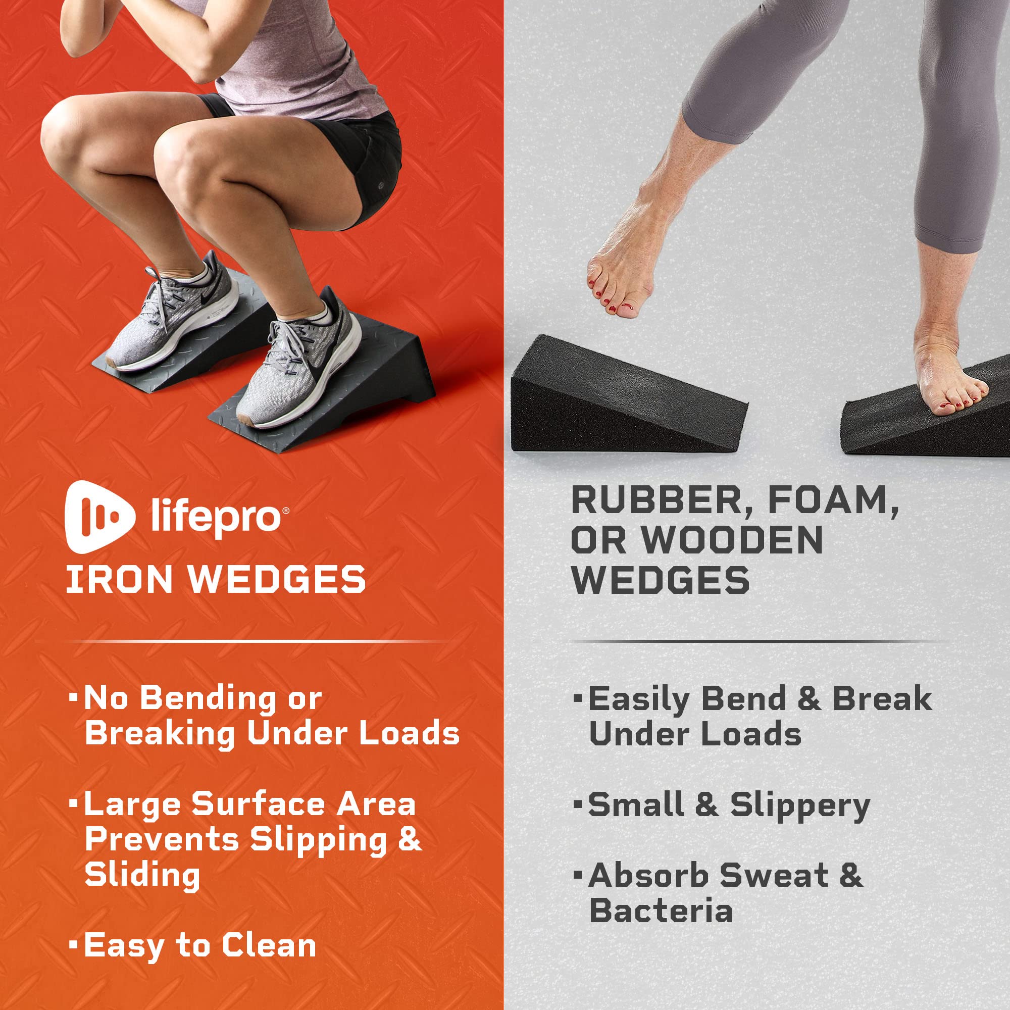 Snapklik.com : Lifepro Metal Squat Wedge Block Set - Two Squat Ramp Wedges