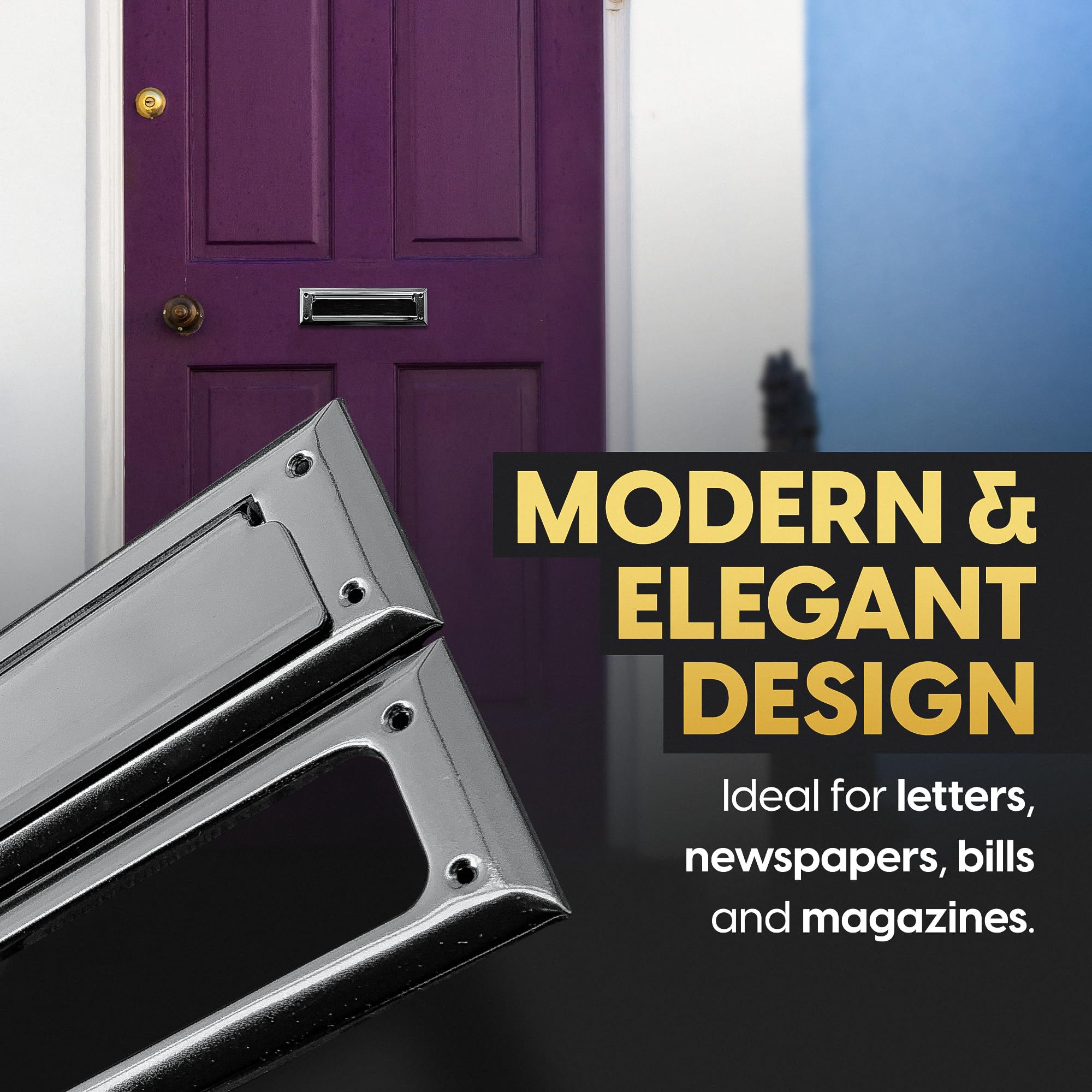 Door Mail Receiver Stainless Steel Mail Slot For Doors 10x3 Inch 3920