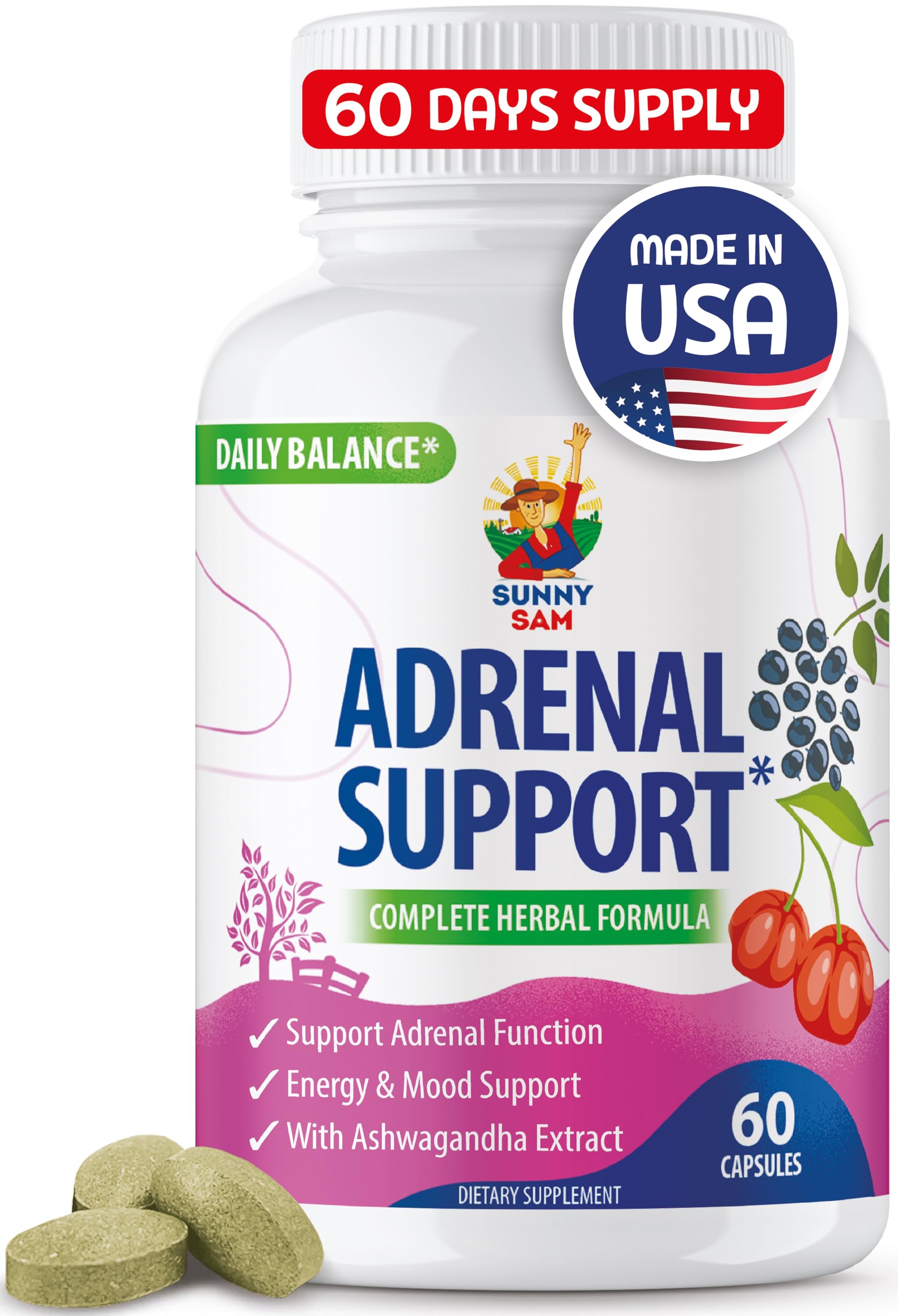 Amazon.com: SUNNY SAM Adrenal Cortex Support Supplements for Cortisol ...