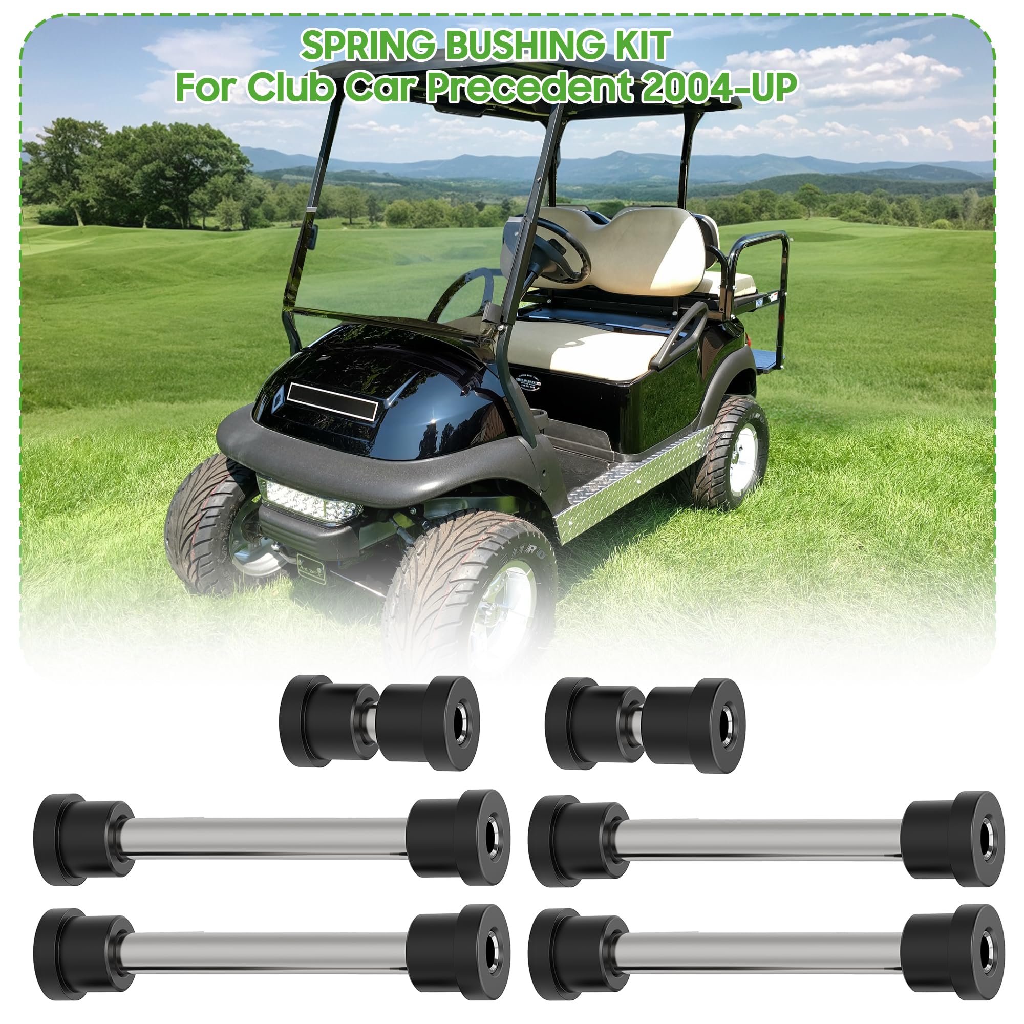 Snapklik.com : 10L0L Golf Cart Rear Leaf Springs & Shackles Bushing ...