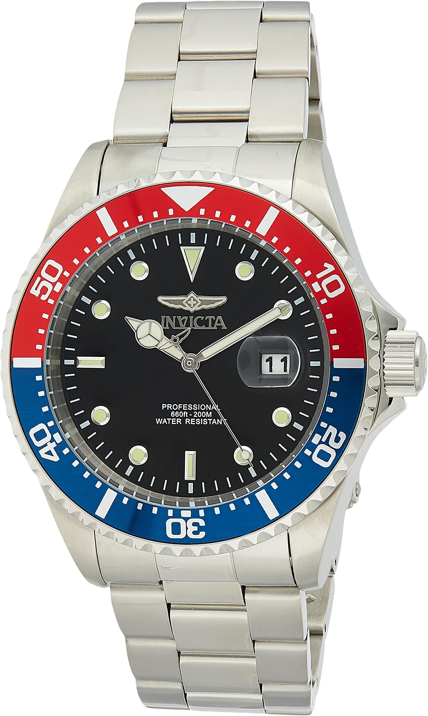 Invicta Men's Pro Diver Collection Automatic Watch, Blue-Red, 40mm ...