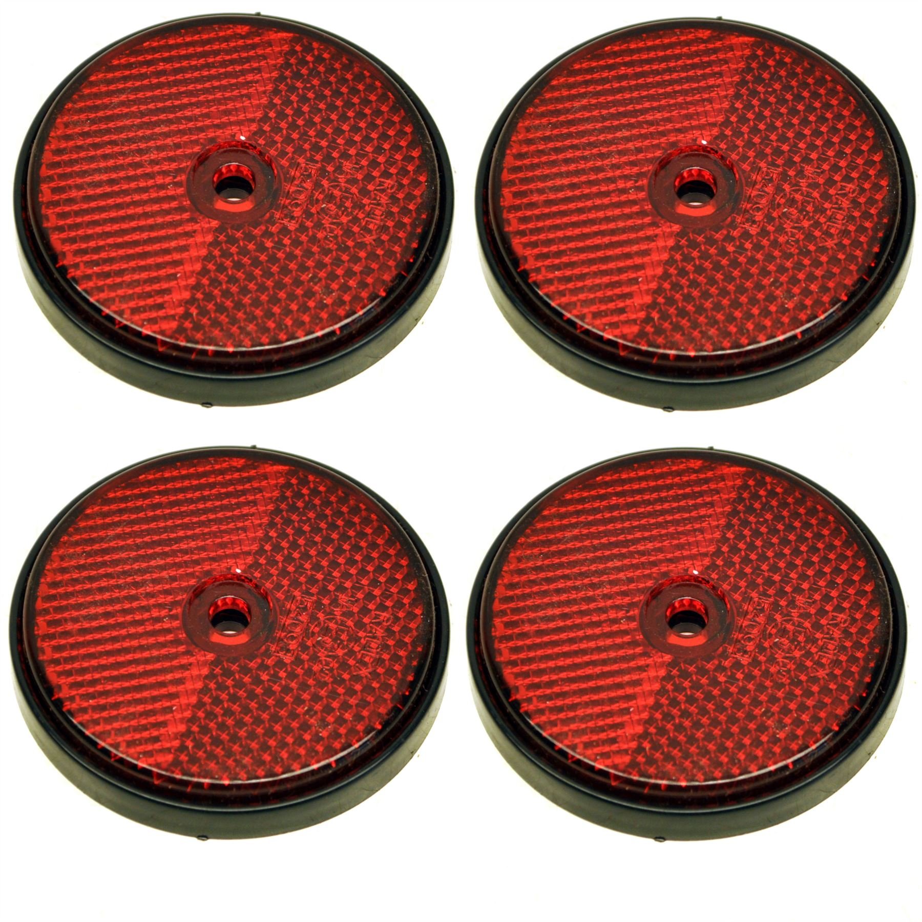 AB Tools Red Round Rear Reflector Pack of 4 for Trailers Fence Gate ...