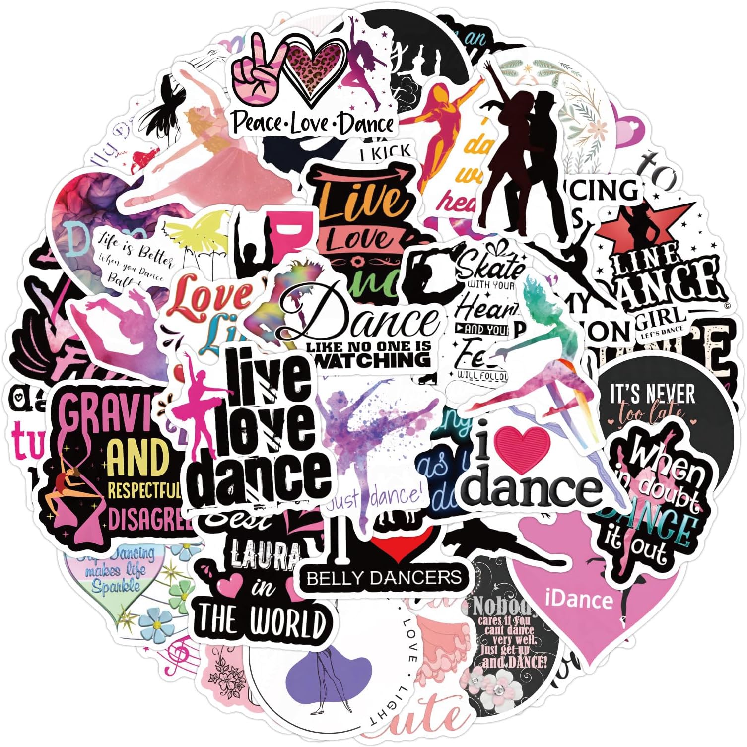 Amazon.com: Dance Stickers 58PCS Ballet Stickers Vinyl Aesthetics ...