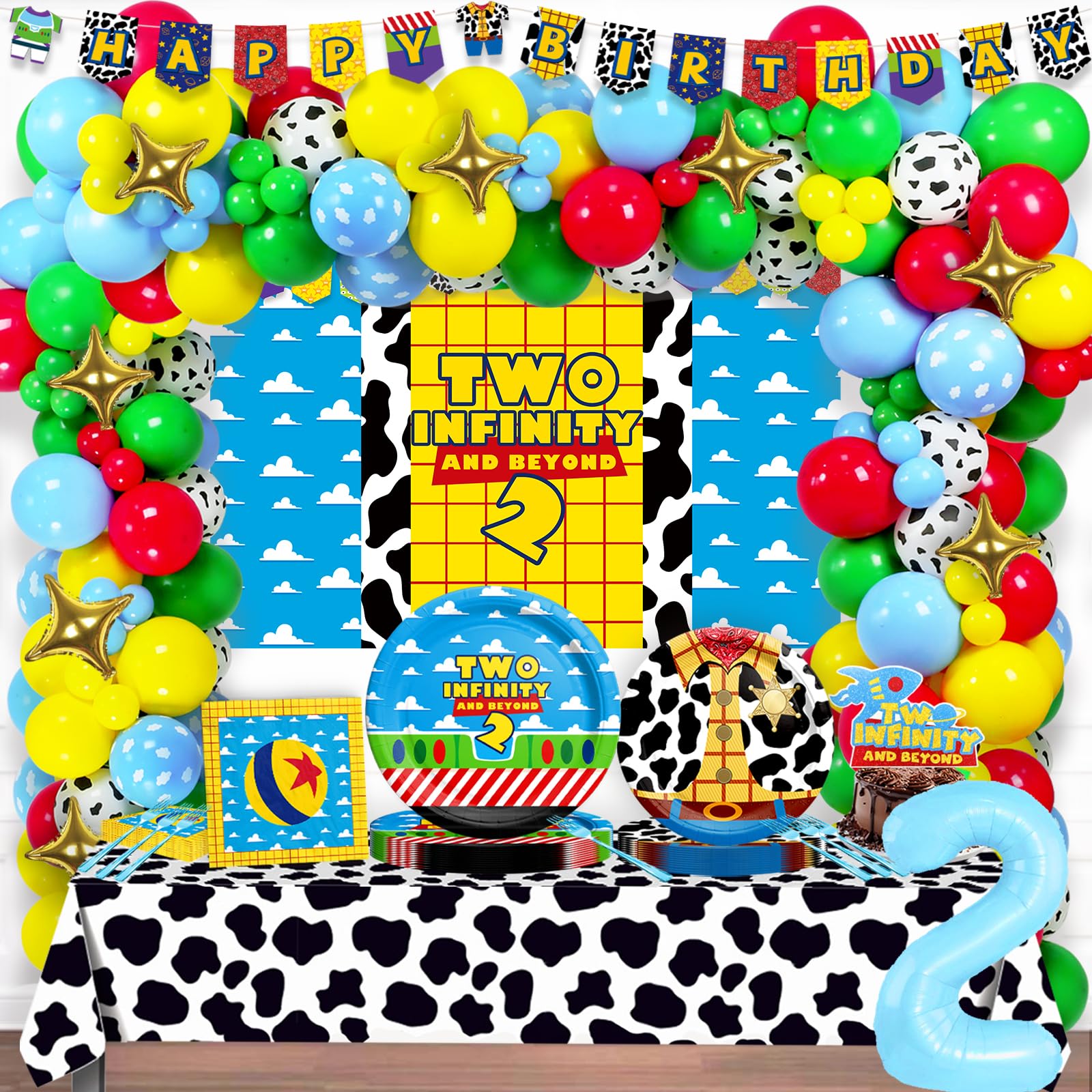 Amazon.com: Party Inspo Two Infinity and Beyond Birthday Decorations ...