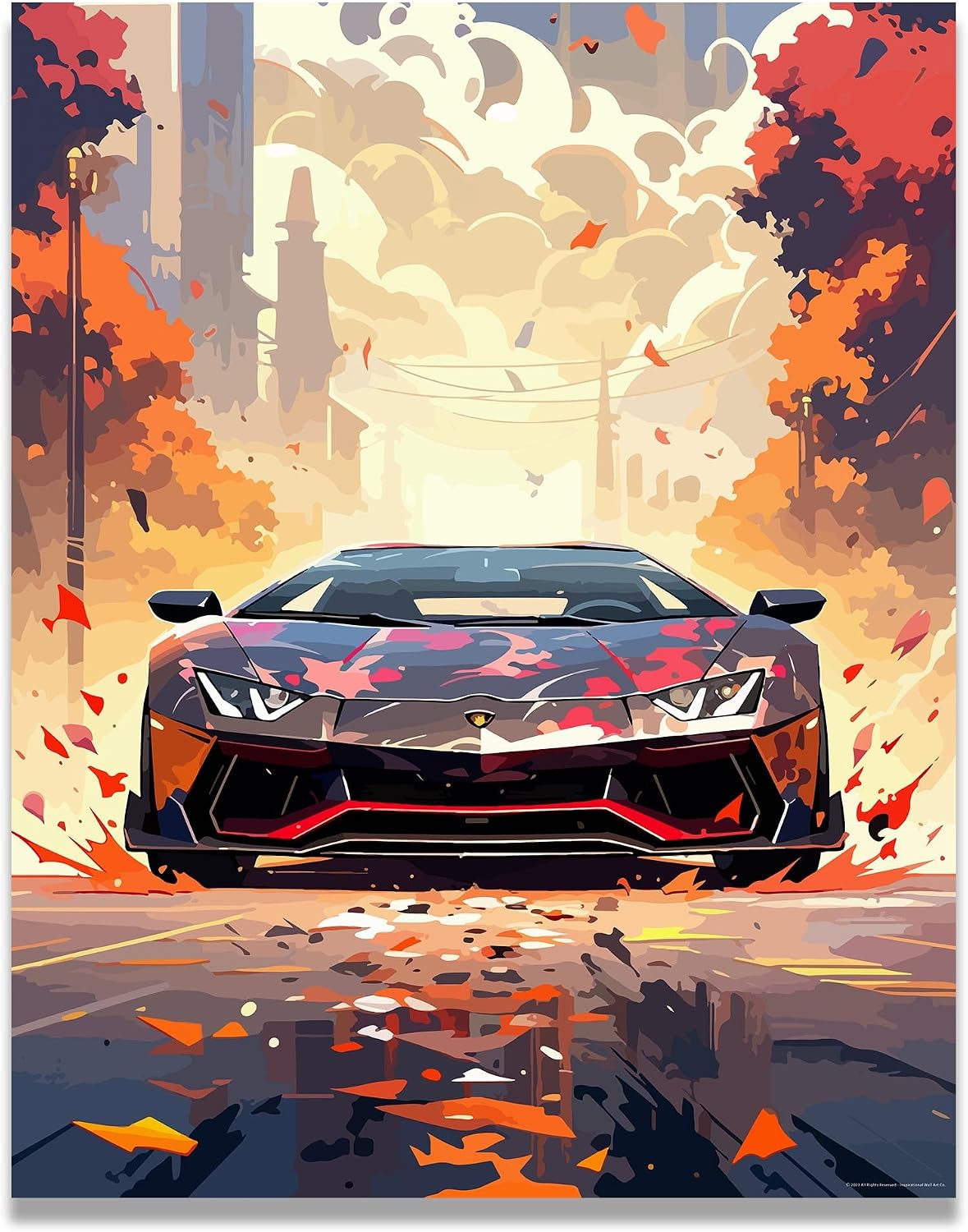 Amazon.com: Inspirational Wall Art Co. - Sleek | Lamborghini Aventador ...