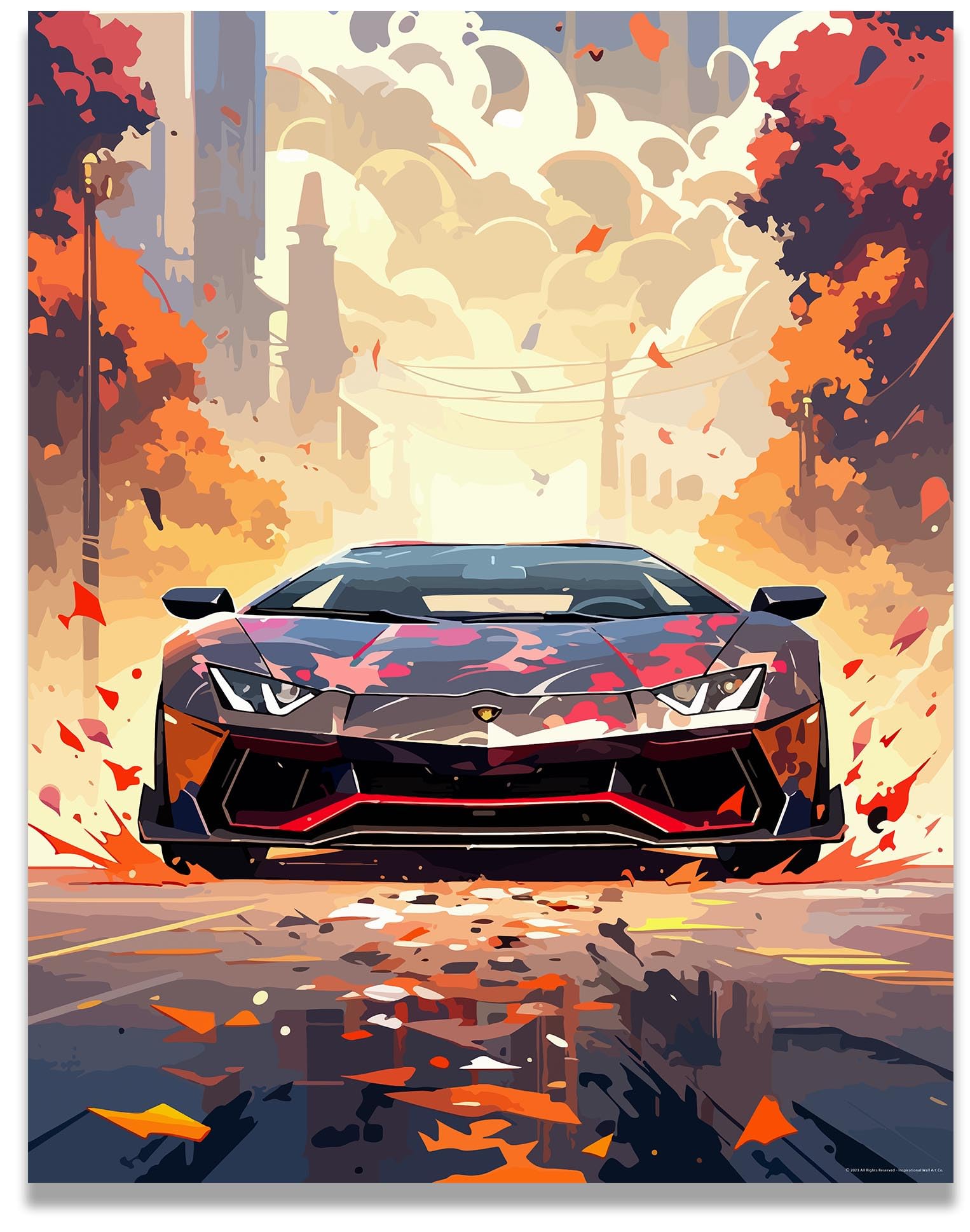 Amazon.com: Inspirational Wall Art Co. - Sleek | Lamborghini Aventador ...