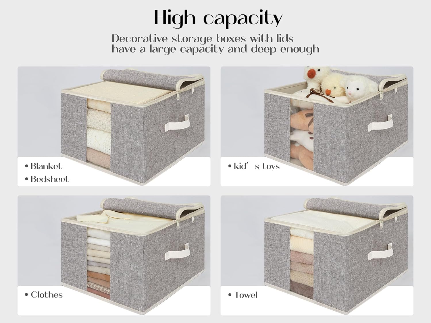 LoforHoney Home Contenedores de almacenamiento grandes con tapas ...