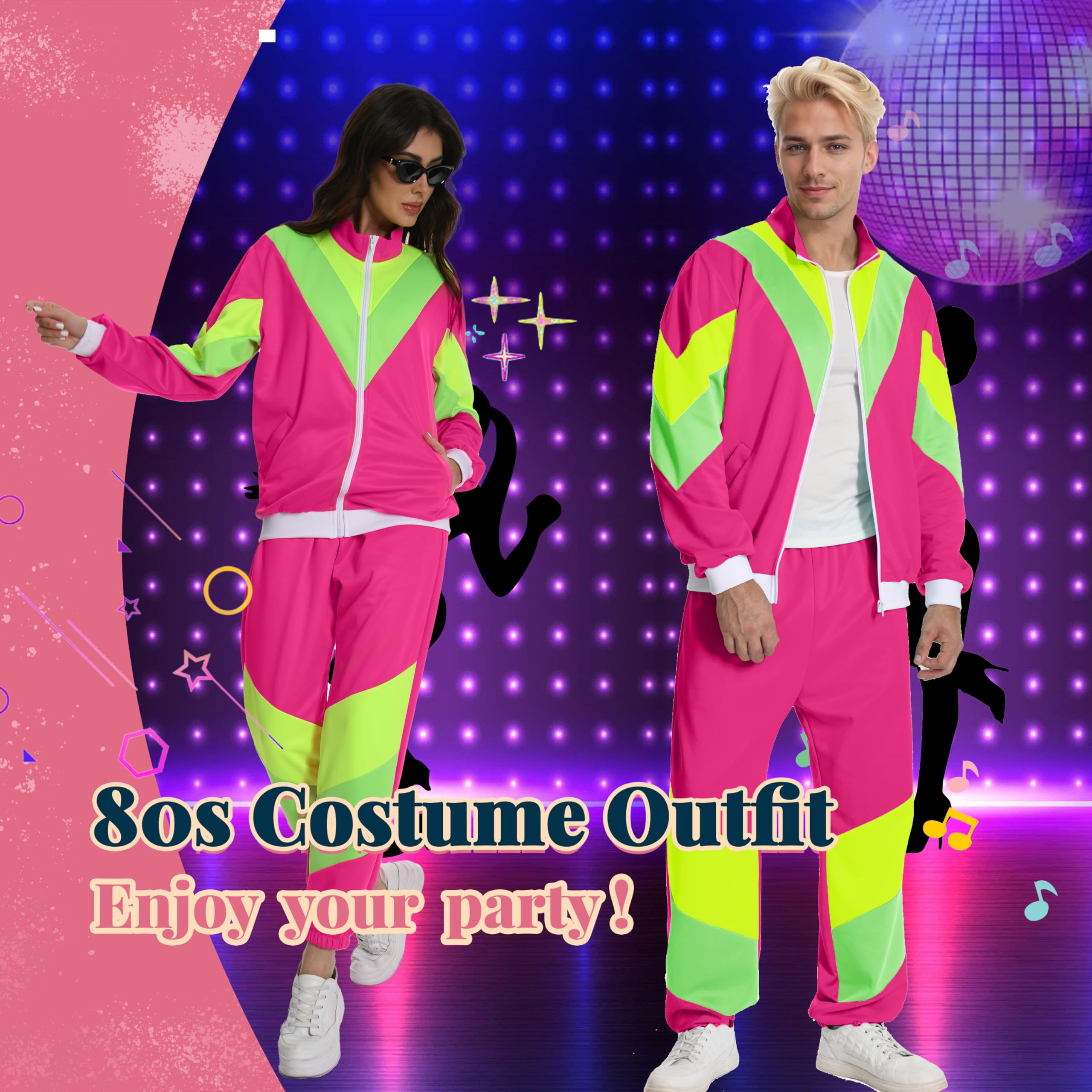 Snapklik.com : 80s Costume Outfit For Men Women 90s Themed Party Retro ...