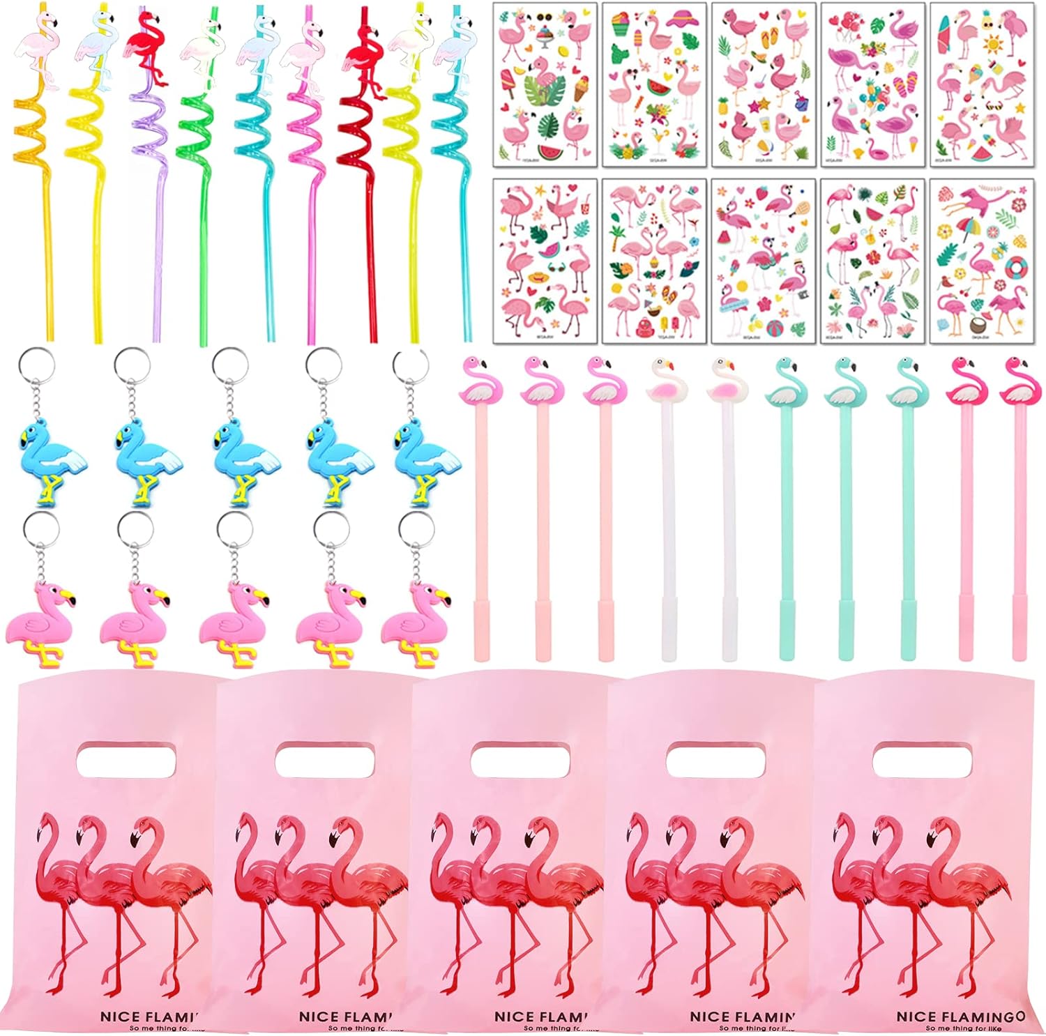 Amazon.com: JOYMEMO 50 Pcs Flamingo Party Favors Set, Flamingo Gift ...