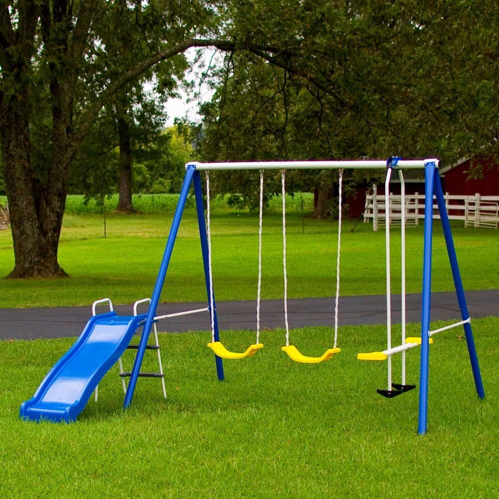 Amazon.com: Flexible Flyer Winning Fun Swing Set : Toys & Games