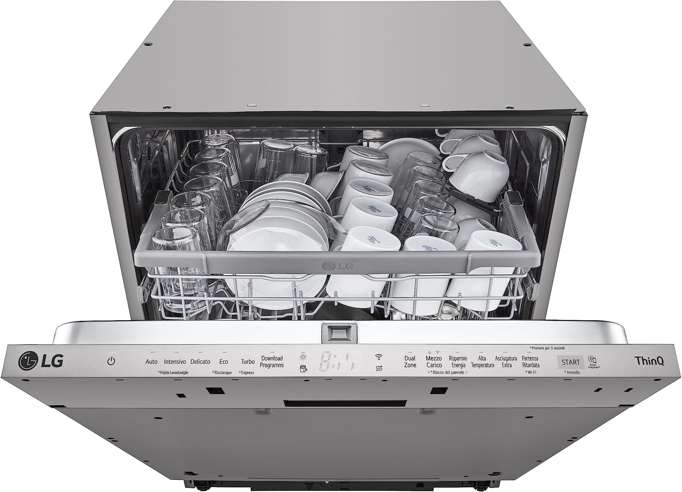 LG QuadWash DB242TX Lavastoviglie da Incasso a Scomparsa Totale, Serie ...
