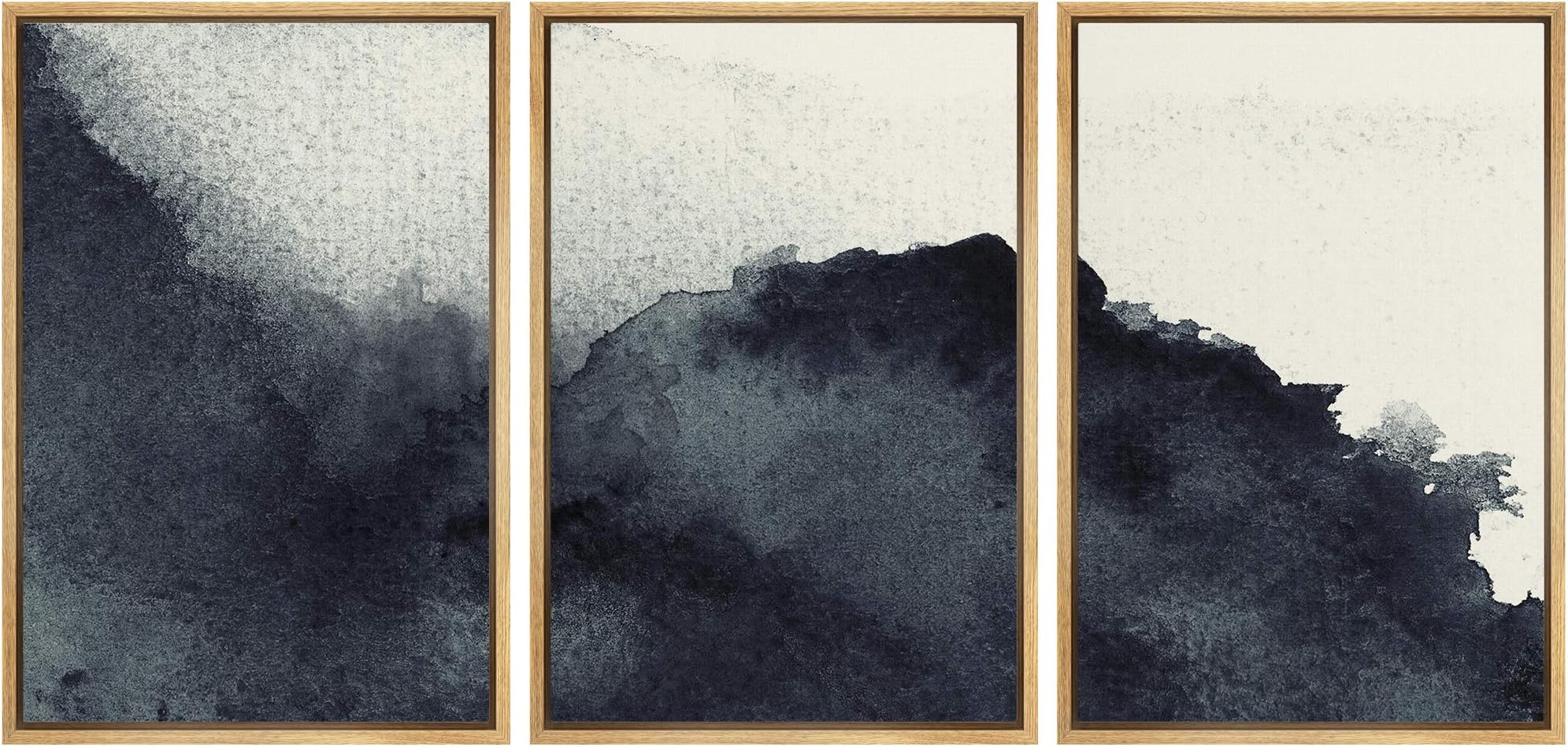 Amazon.com: NWT Framed Wall Art Print Set Faded Black Watercolor Dots ...