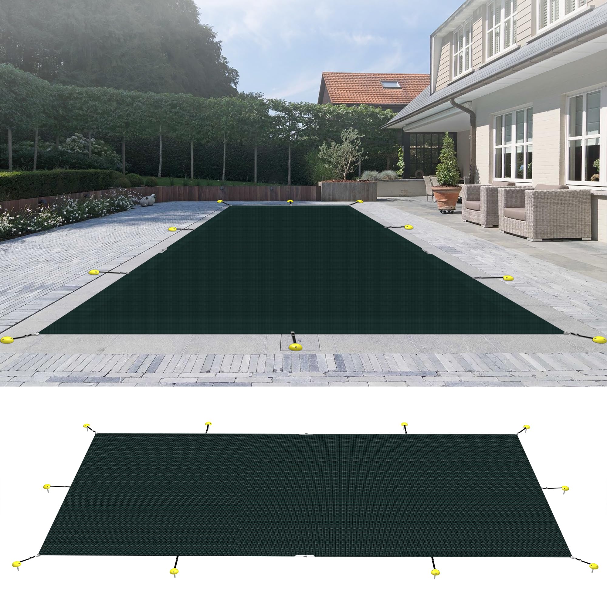 Snapklik.com : Coarbor 18x40 Winter Pool Safety Cover Rectangle Mesh ...