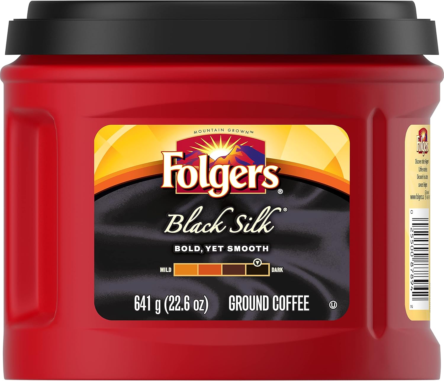 Folgers Black Silk Dark Roast, Ground Coffee, 641g Canisters (Pack of 6 ...