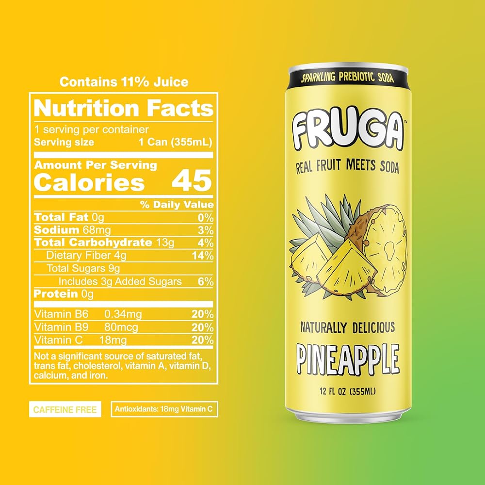 FRUGA Pineapple Prebiotic Soda Drink Sparkling Fruit Philippines | Ubuy