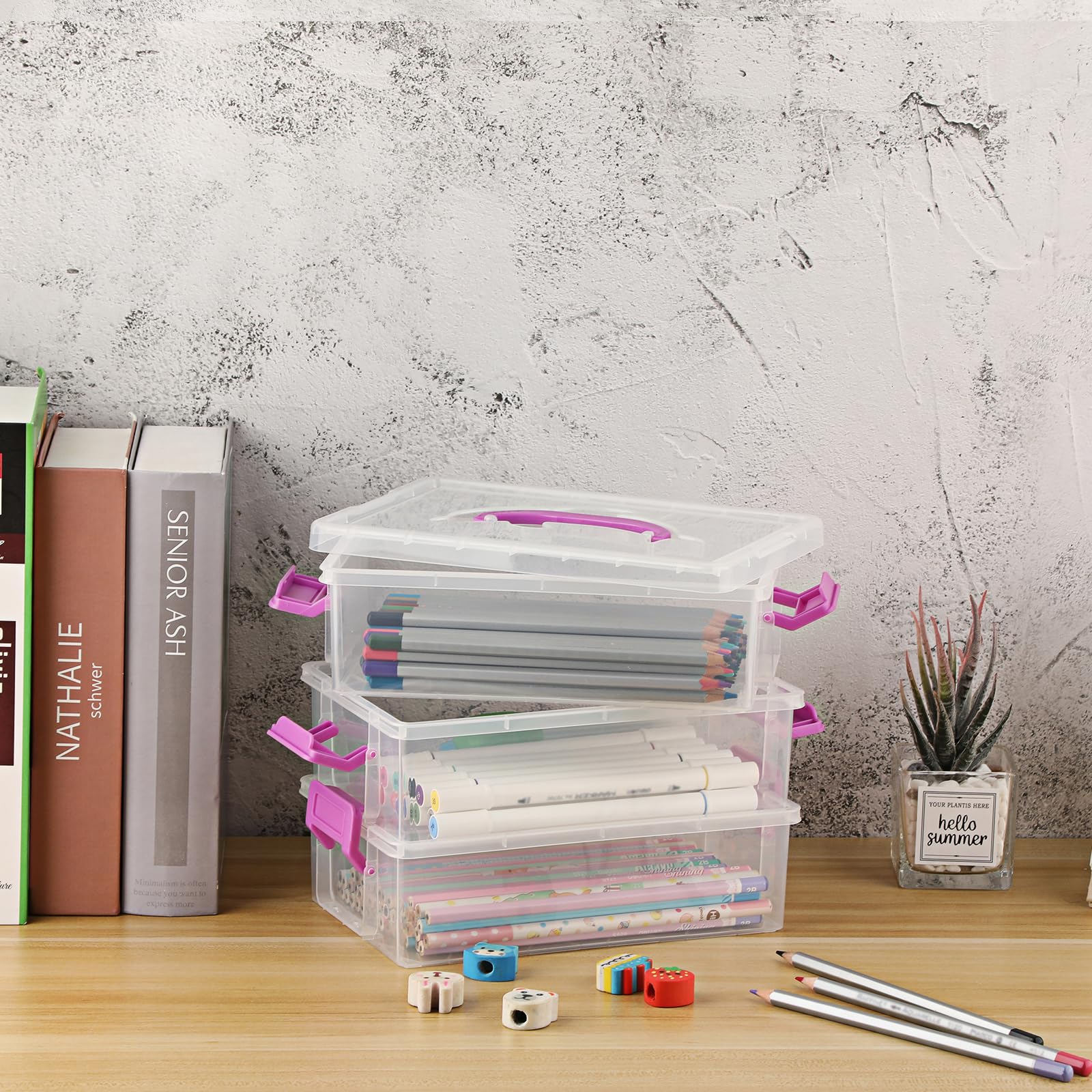Snapklik.com : BTSKY 3 Layers Cute Dolphin Clear Plastic Pencil Box ...