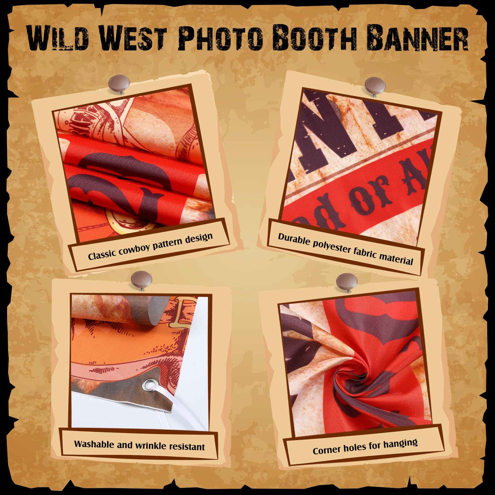 Snapklik.com : Western Wanted Photo Booth Prop Large Wild West Selfie ...