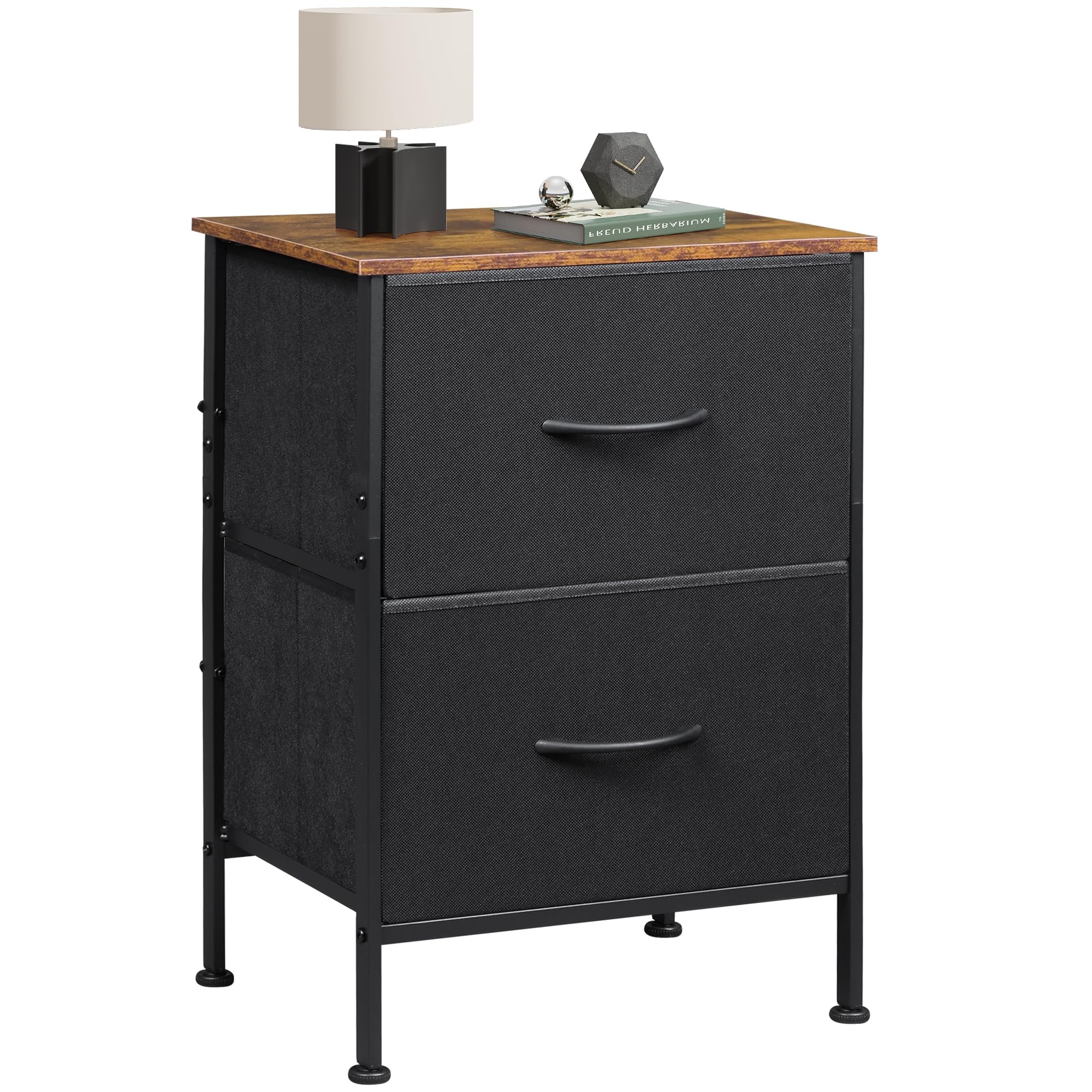 Amazon.com: WLIVE Nightstand, Nightstand with 2 Drawers, Bedside ...