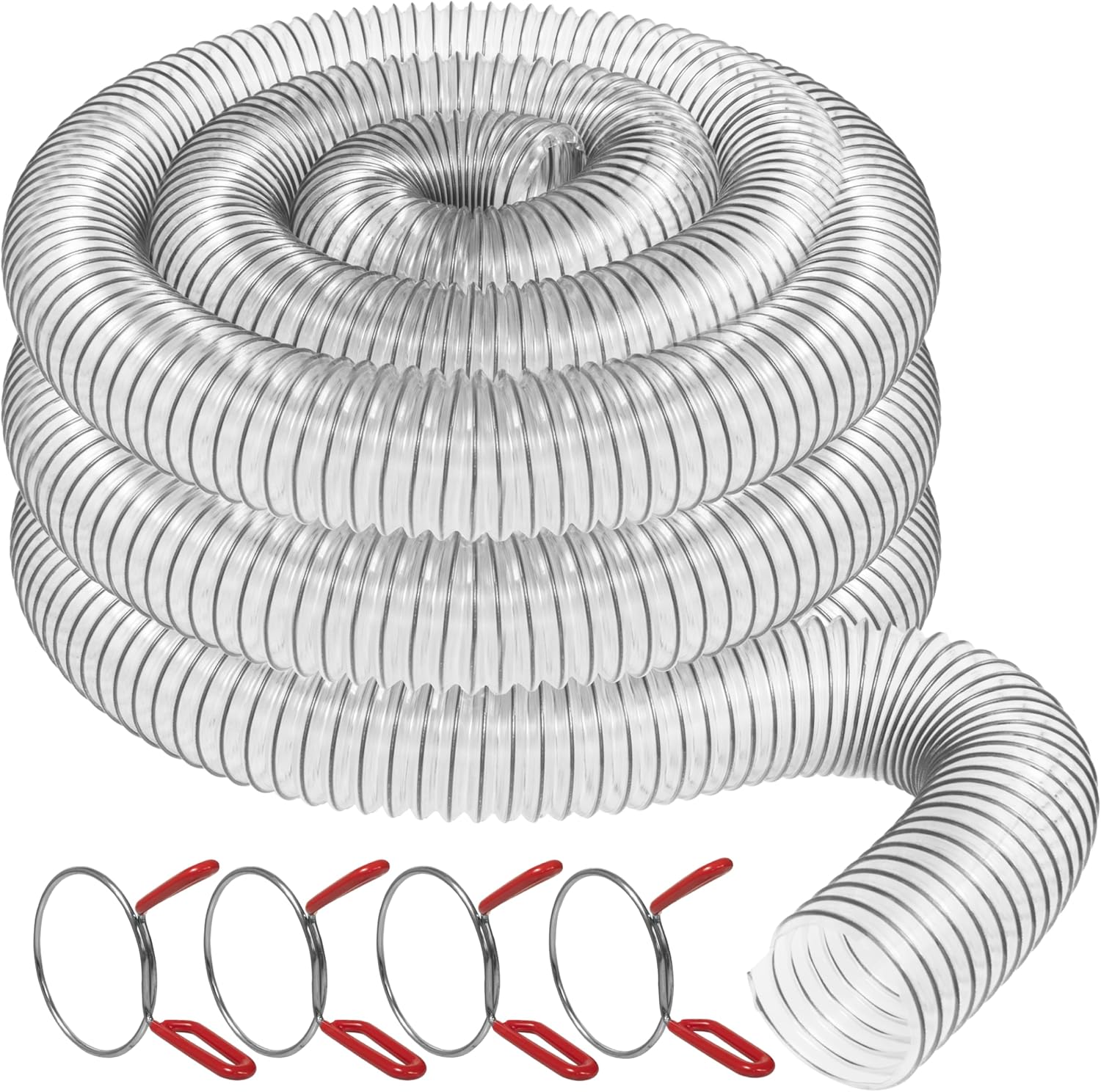 Amazon.com: Fulton 2-1/2" x 20' PVC Dust Collection Hose With 4 EZ ...