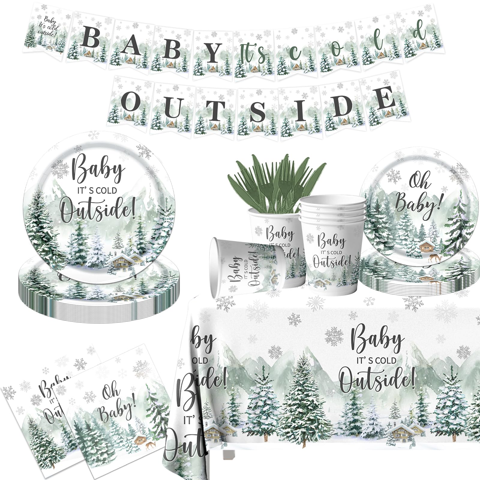 Amazon.com: Winter Baby Shower Decorations, 142pcs Baby It's Cold ...