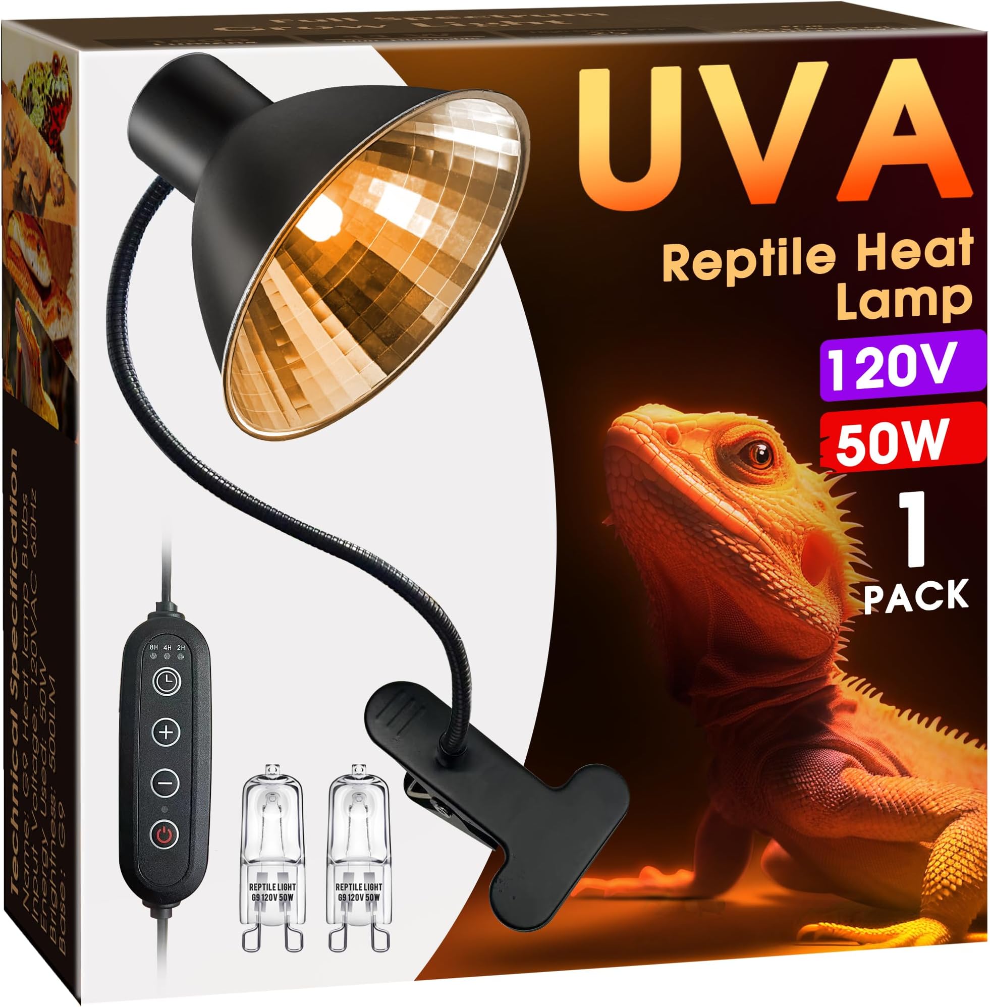 Amazon.com: Reptile Heat Lamp,UVA UVB Reptile Light Anti-Scald Heater ...