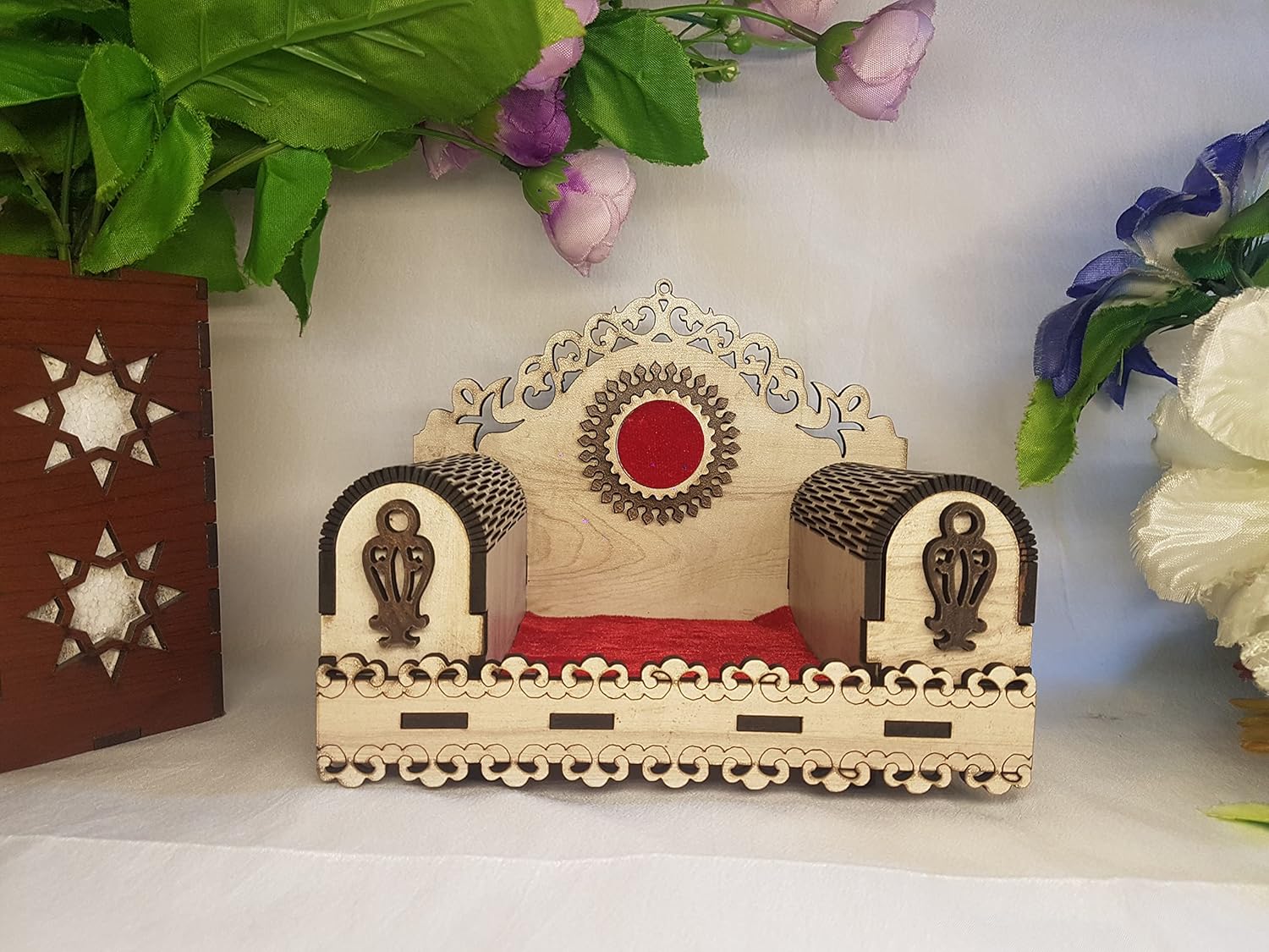 Wooden Singhasan Temple for God, Laddu Gopal Singhasan for Pooja Mandir ...