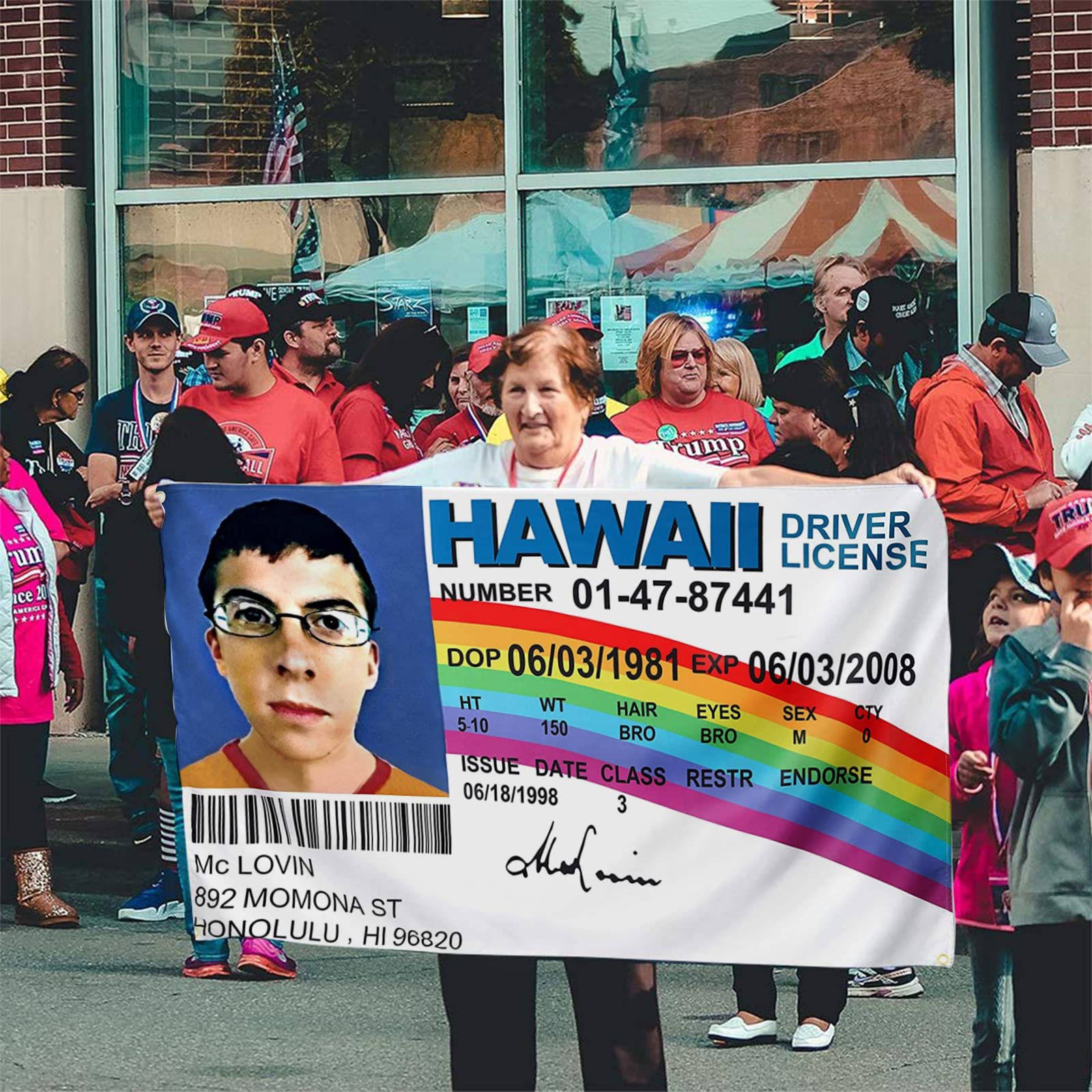 Mclovin Birthday Memes McLovin Fake ID Flag, Mclovin Flag With 2