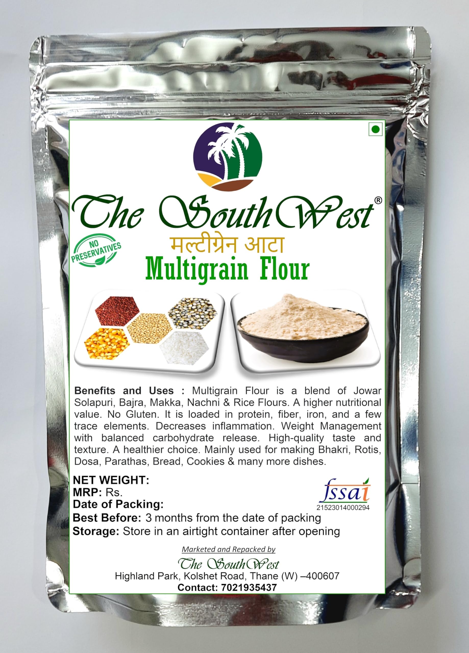 The SouthWest | Multigrain Flour is a blend of Jowar Solapuri, Bajra ...