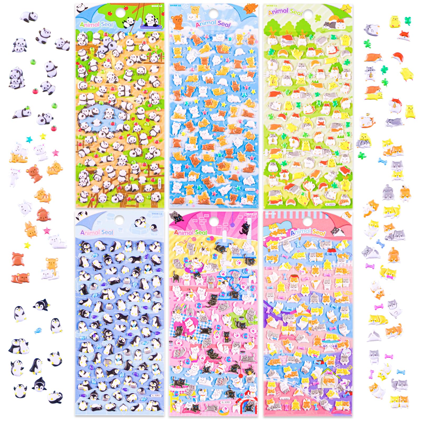 Amazon.com: Cute Mini Puffy Stickers for Kids Girls, Cute Kawaii ...