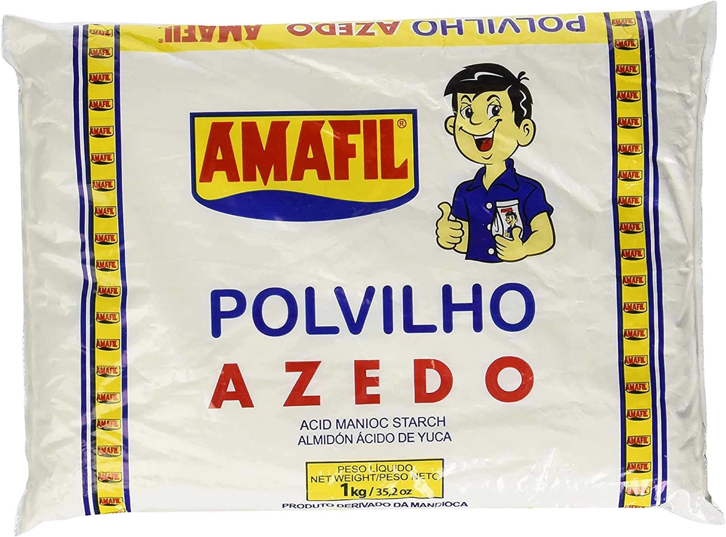 Amazon.com: Amafil Sour Manioc Starch 35.2 Oz Polvilho Azedo 1kg Pack ...