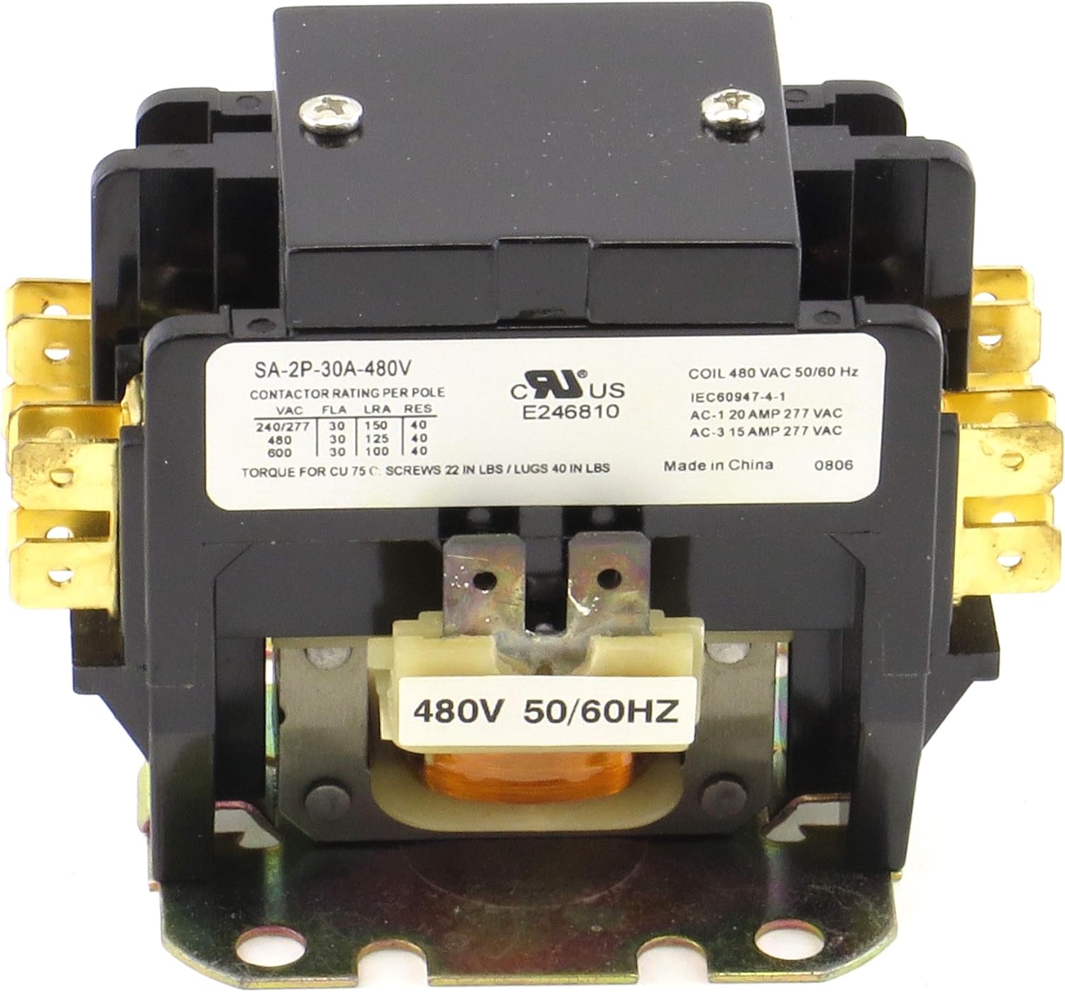 Amazon.com: SA-2P-30A-480V Definite Purpose Contactor 2-Pole 30-Amp ...