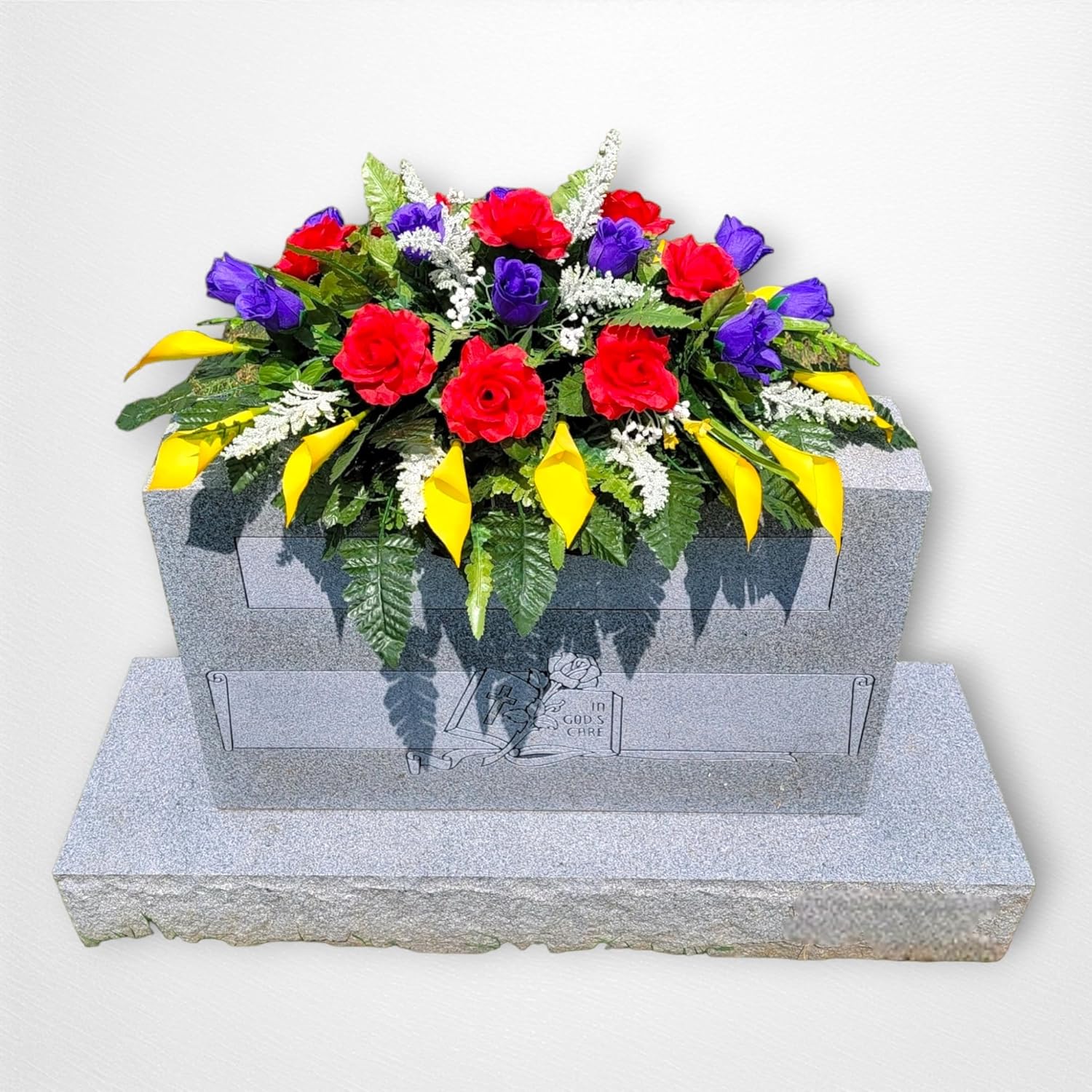 Amazon.com: Cemetery Saddle Memorial Decoration - Realistic Silk Faux ...