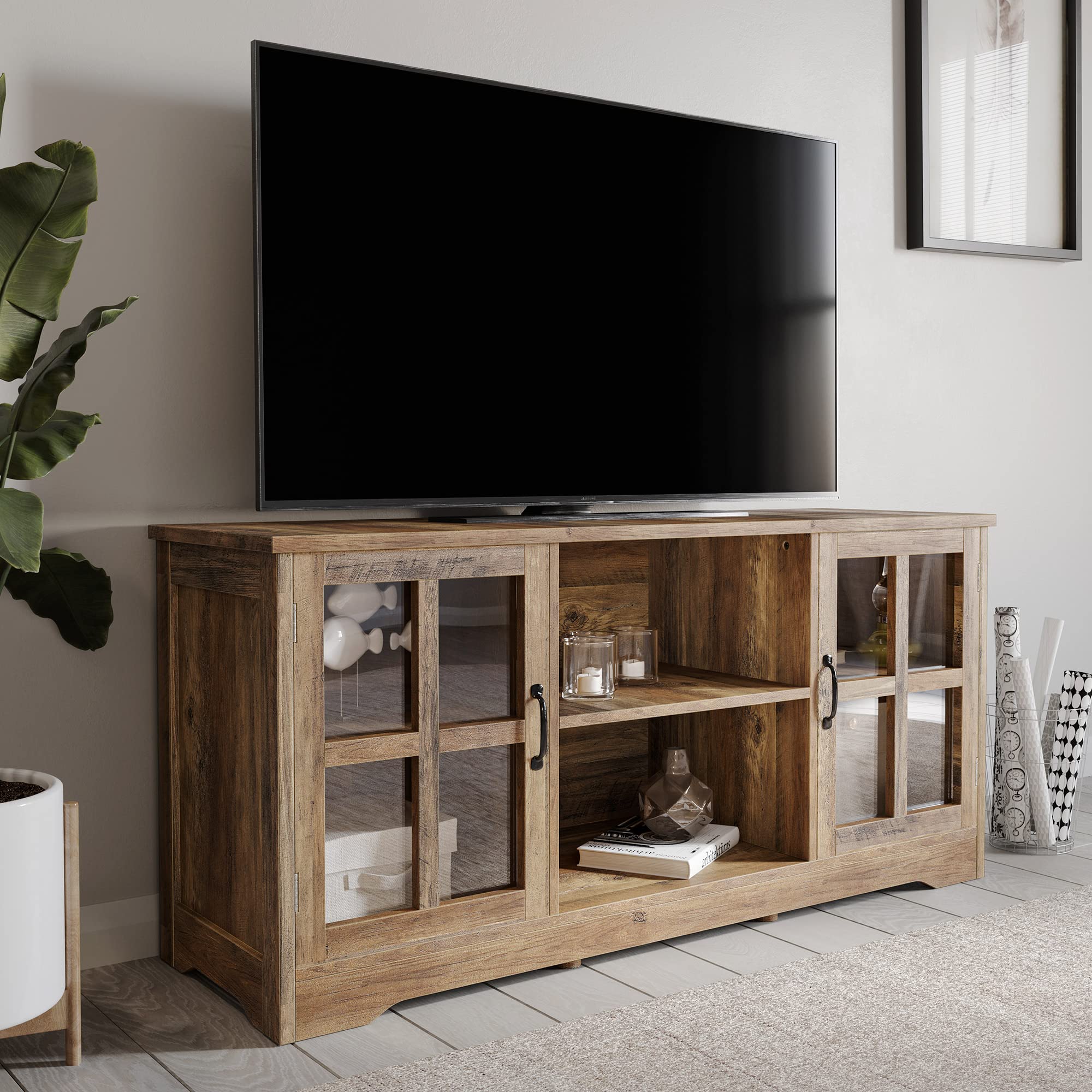 Buy BELLEZE Modern 52 Inch Traditional TV Stand & Media Entertainment ...