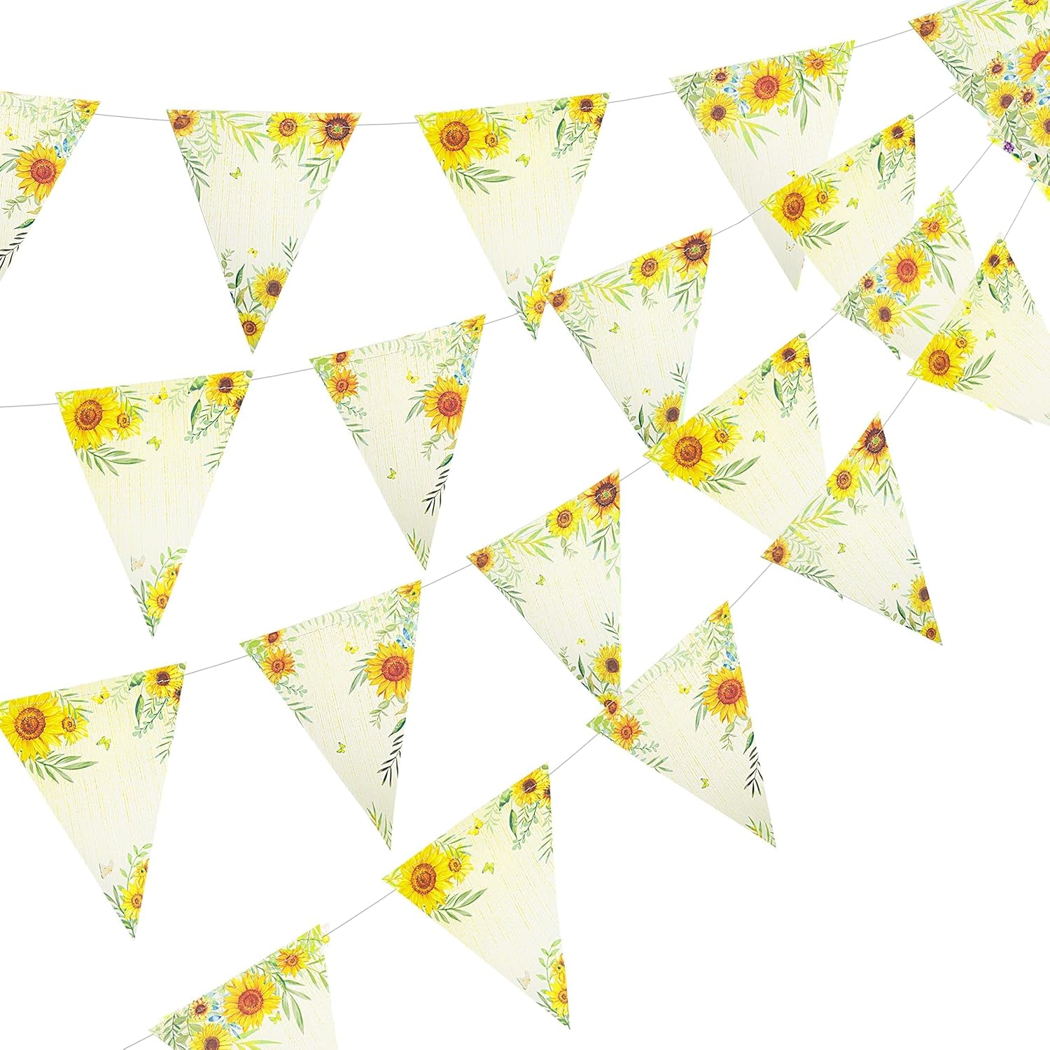 Amazon.com: Cheerland Sunflower Pennant Banner Bunting Triangle Hanging ...