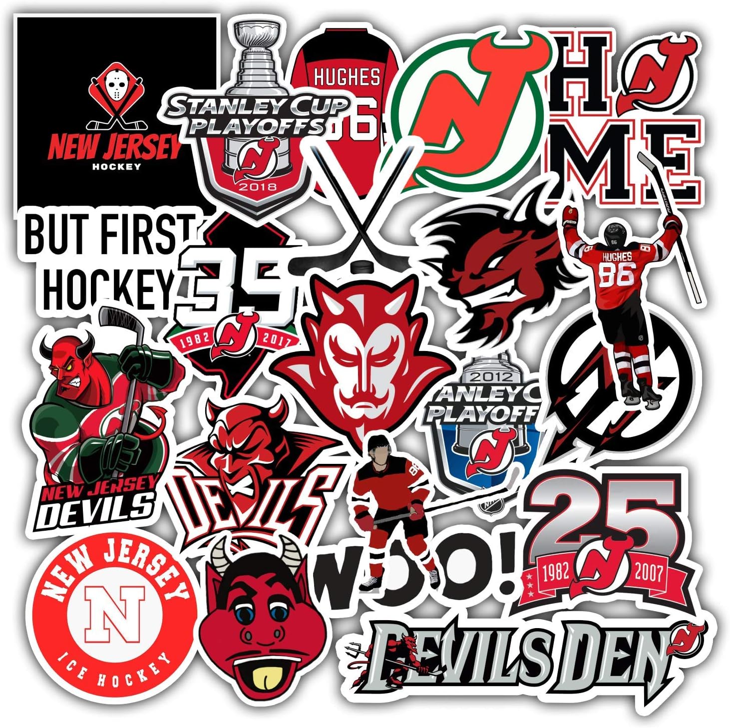Amazon.com: 21 PCS Set of New Jerseys Vinyl Devils Stickers Pack New ...