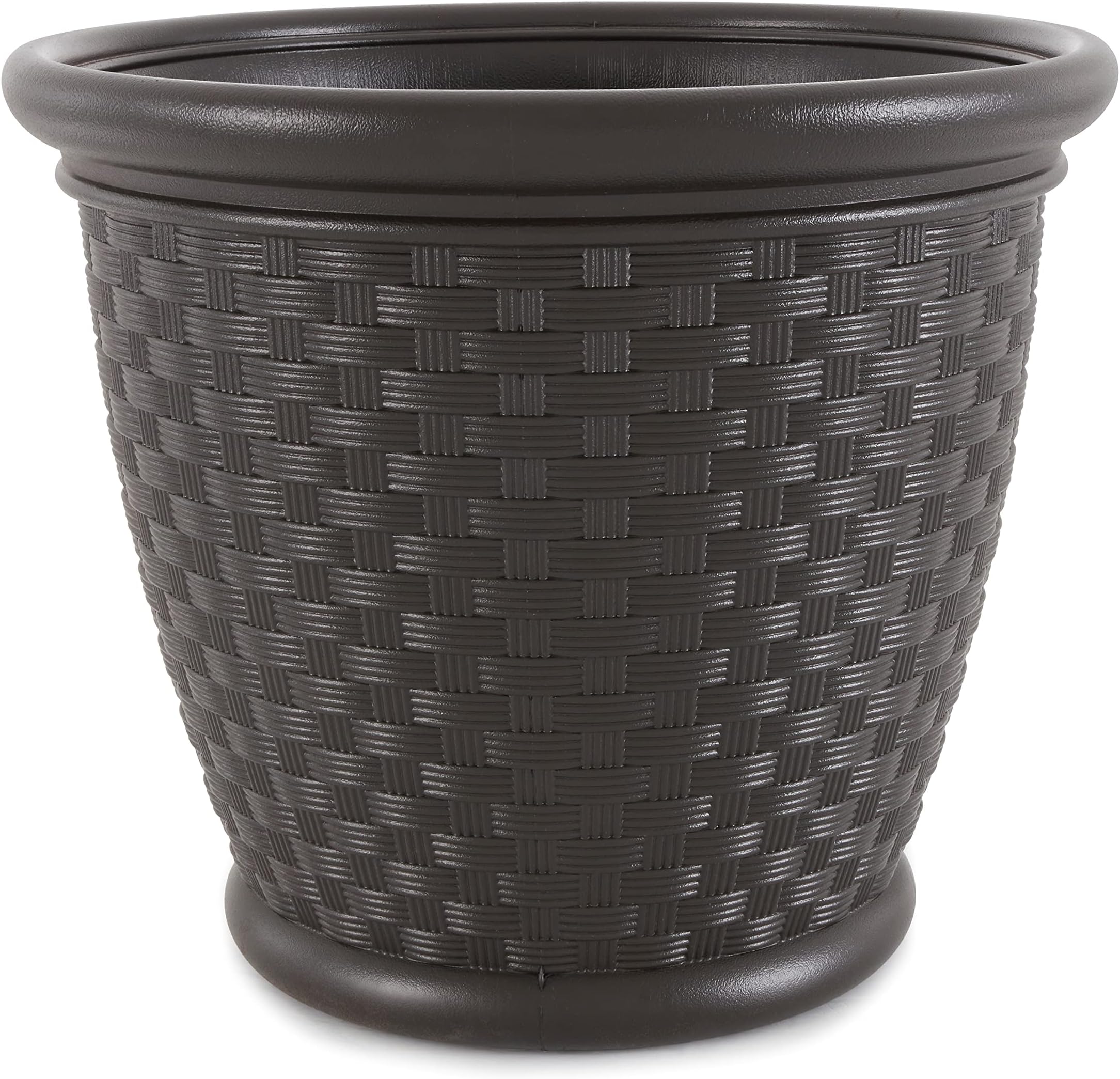 Suncast Sonora Pot de fleurs décoratif léger et durable en plastique ...