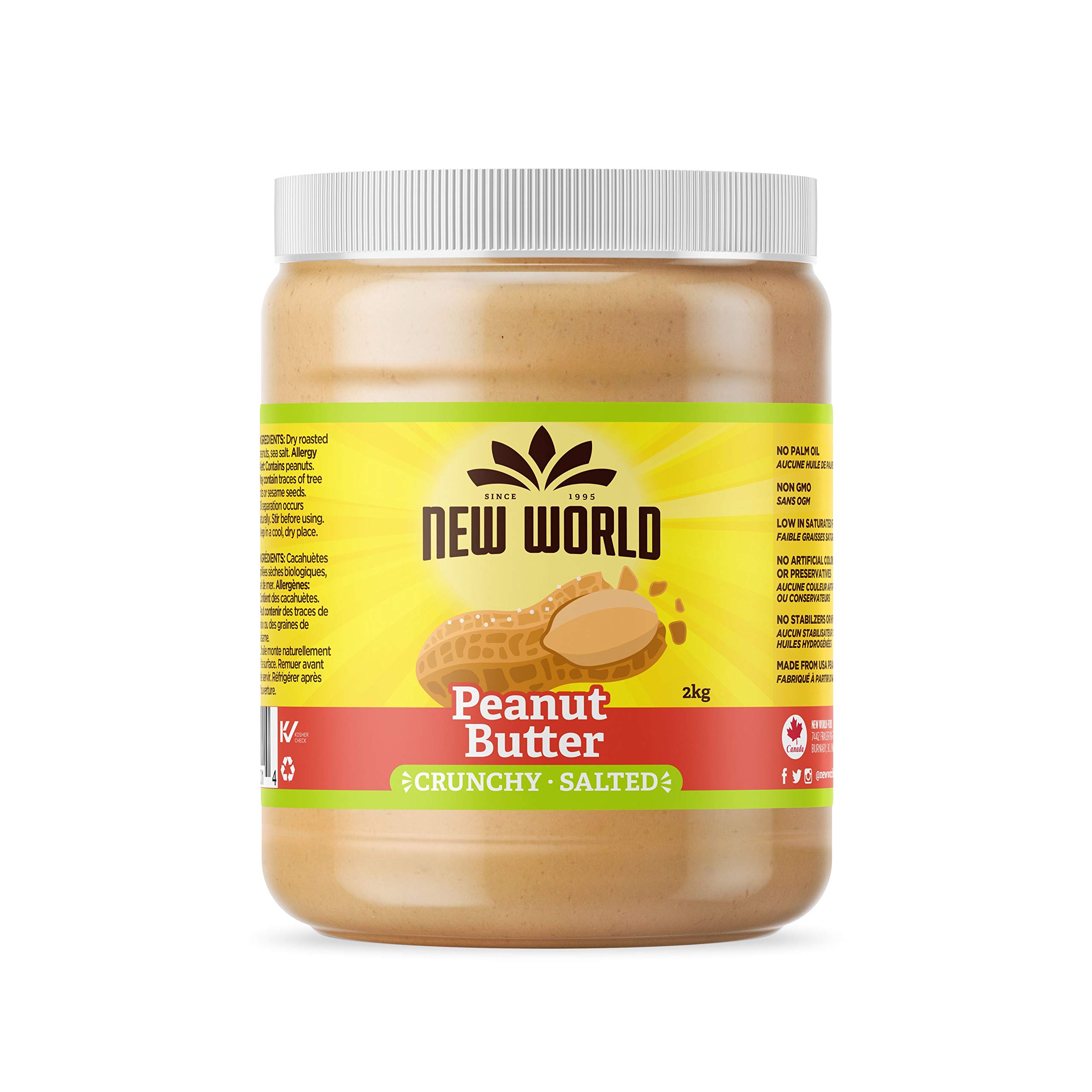 New World Foods Peanut Butter, Salted Crunchy, 2 kg : Amazon.ca ...
