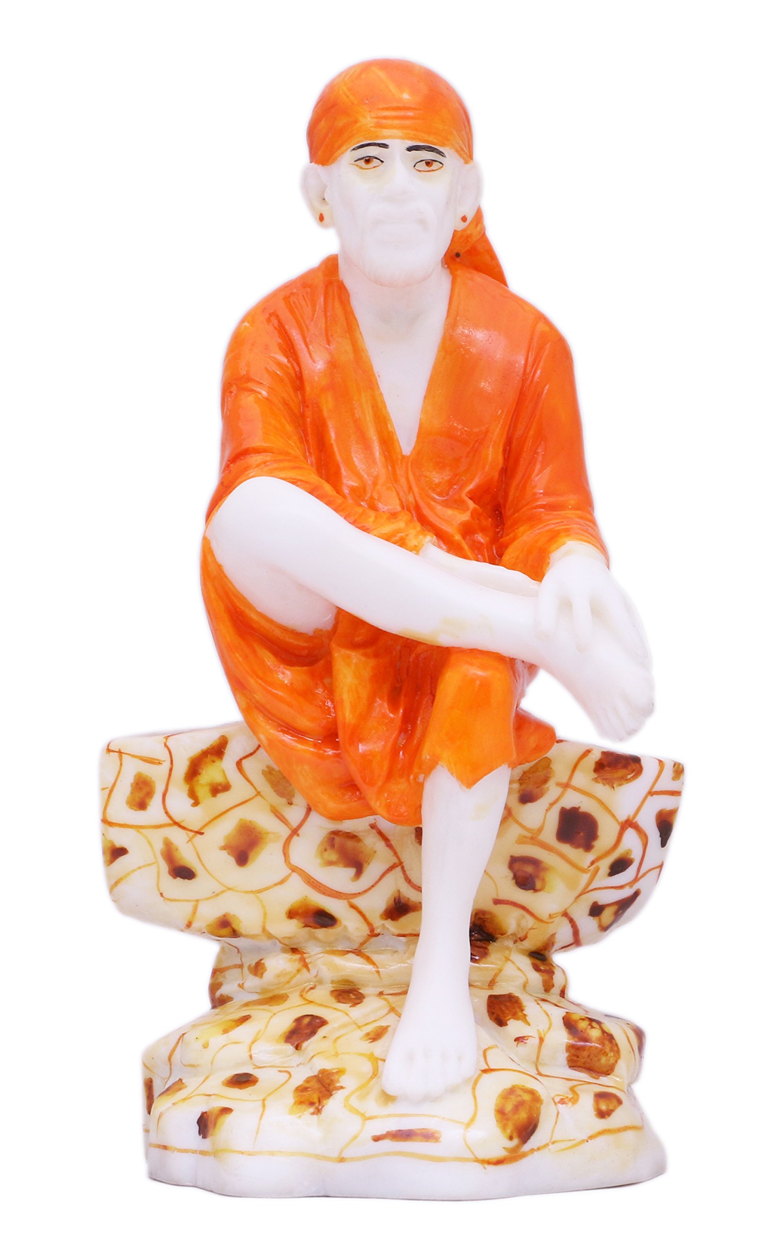 Buy PAPILON Sai Baba / Lord Sai Baba Handmade Orange Colour Statue ...