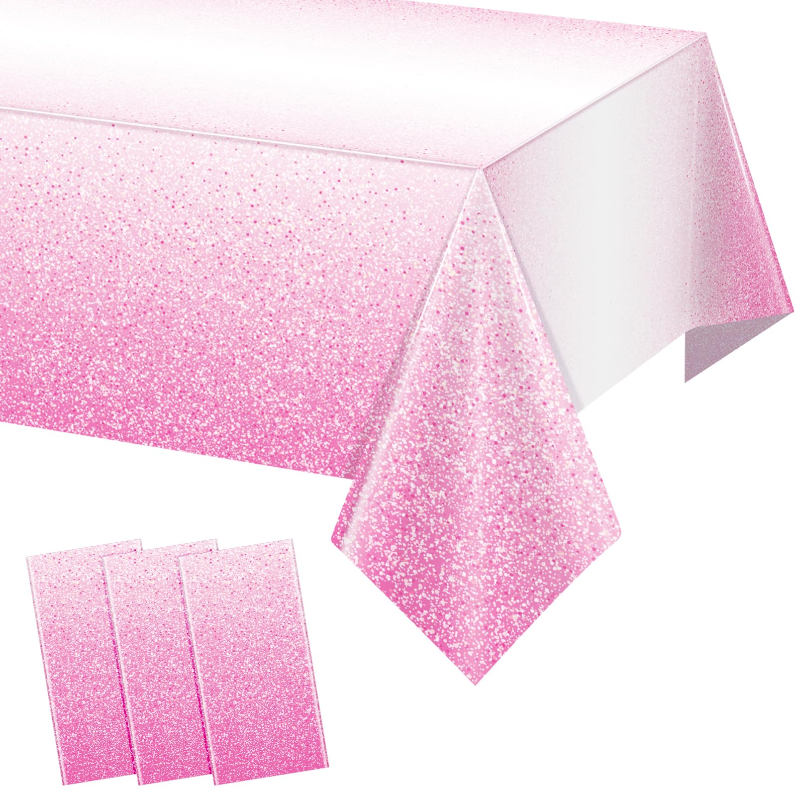 Amazon.com: 3 Pack Ombre Pink Plastic Tablecloth for Parties, Gradient ...