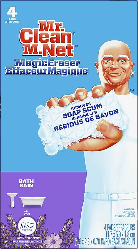 Amazon.com: Mr. Clean Magic Eraser for Bathroom Removes Soap Scum ...