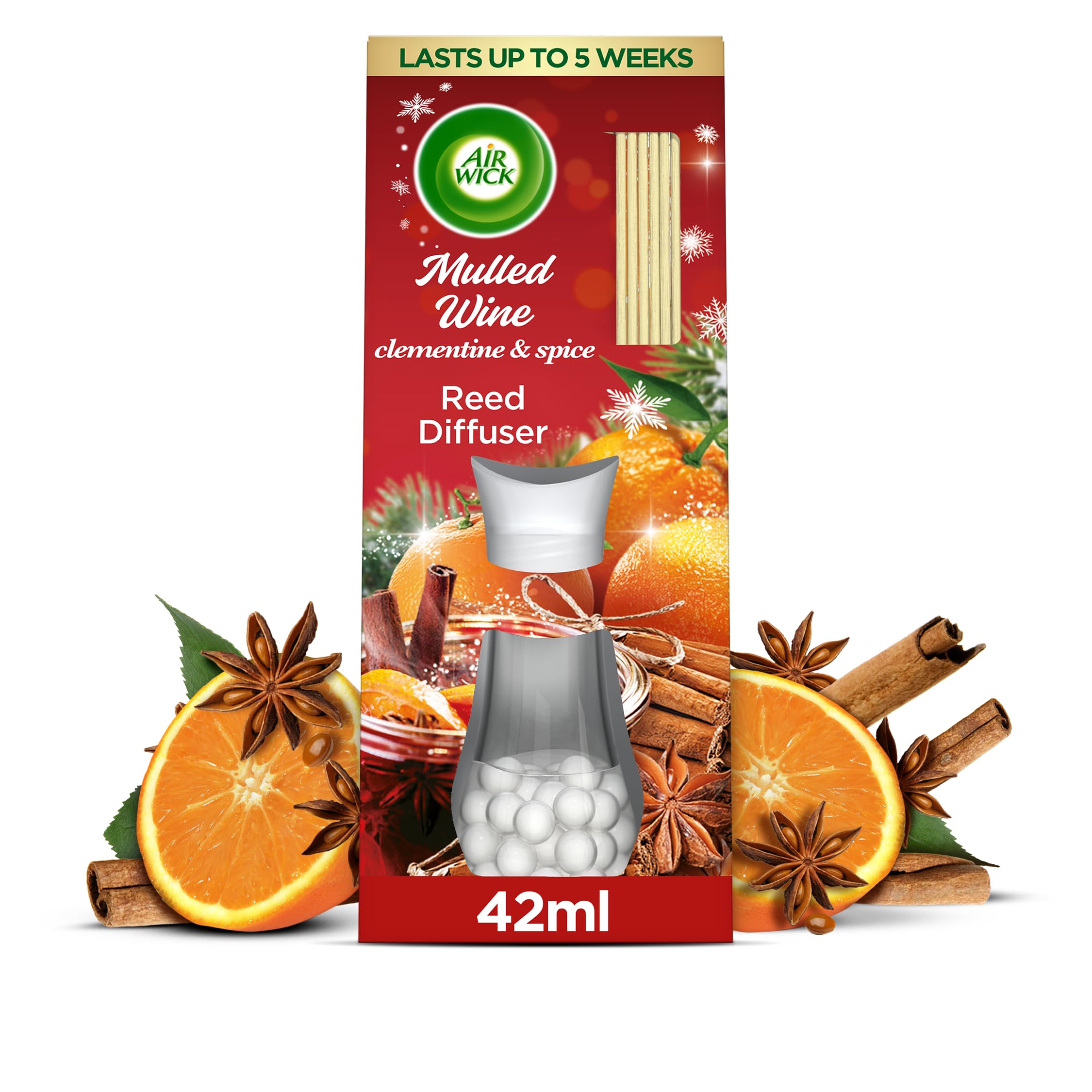 Air Wick|Mulled Wine|Air Freshener Reed Diffuser|42ml |Single Pack ...