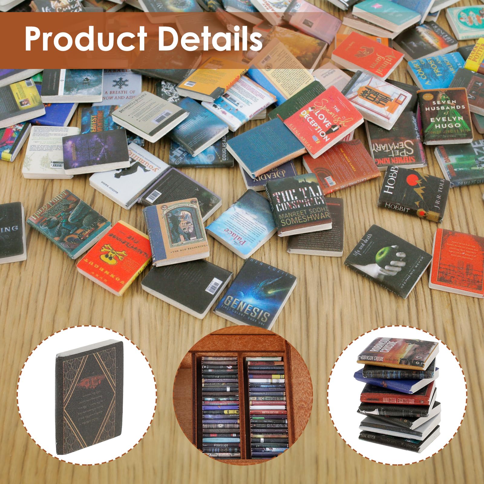 Dollhouse Accessories 200 Piece Miniature Book Set For Dollhouses ...