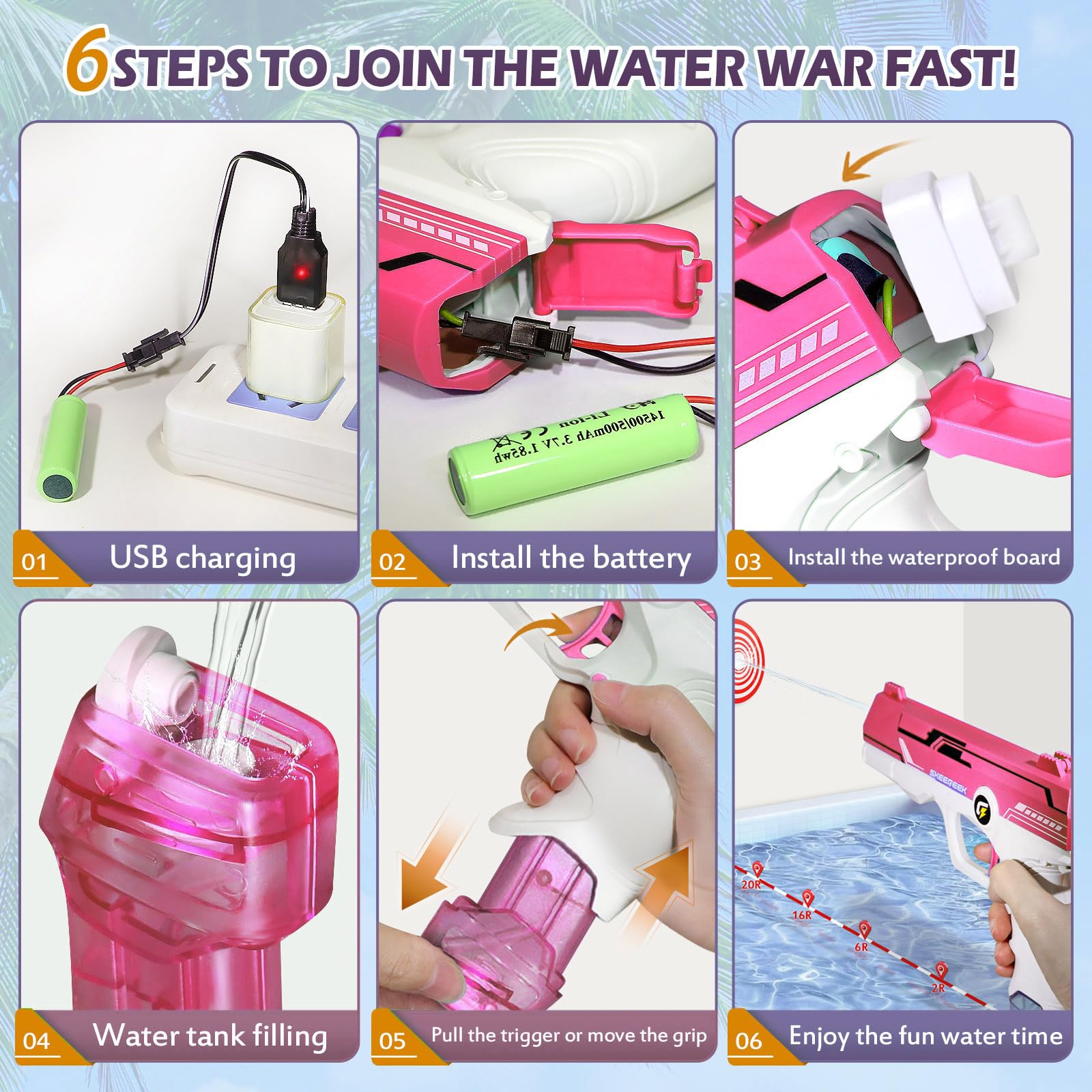 Snapklik.com : Electric Water Toys For Kids Long Range Automatic Squirt ...