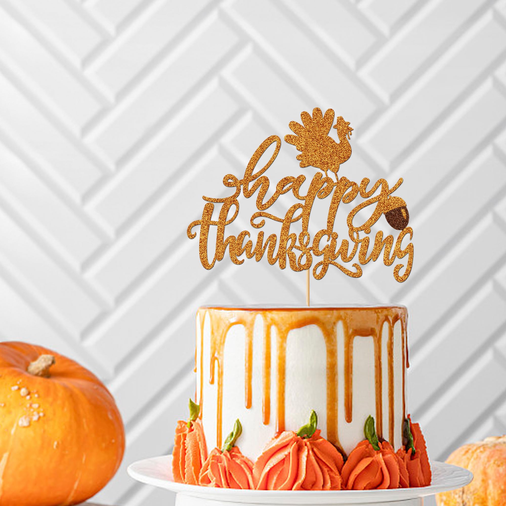 Snapklik.com : Naicaek Happy Thanksgiving Cake Topper,Autumn Birthday ...