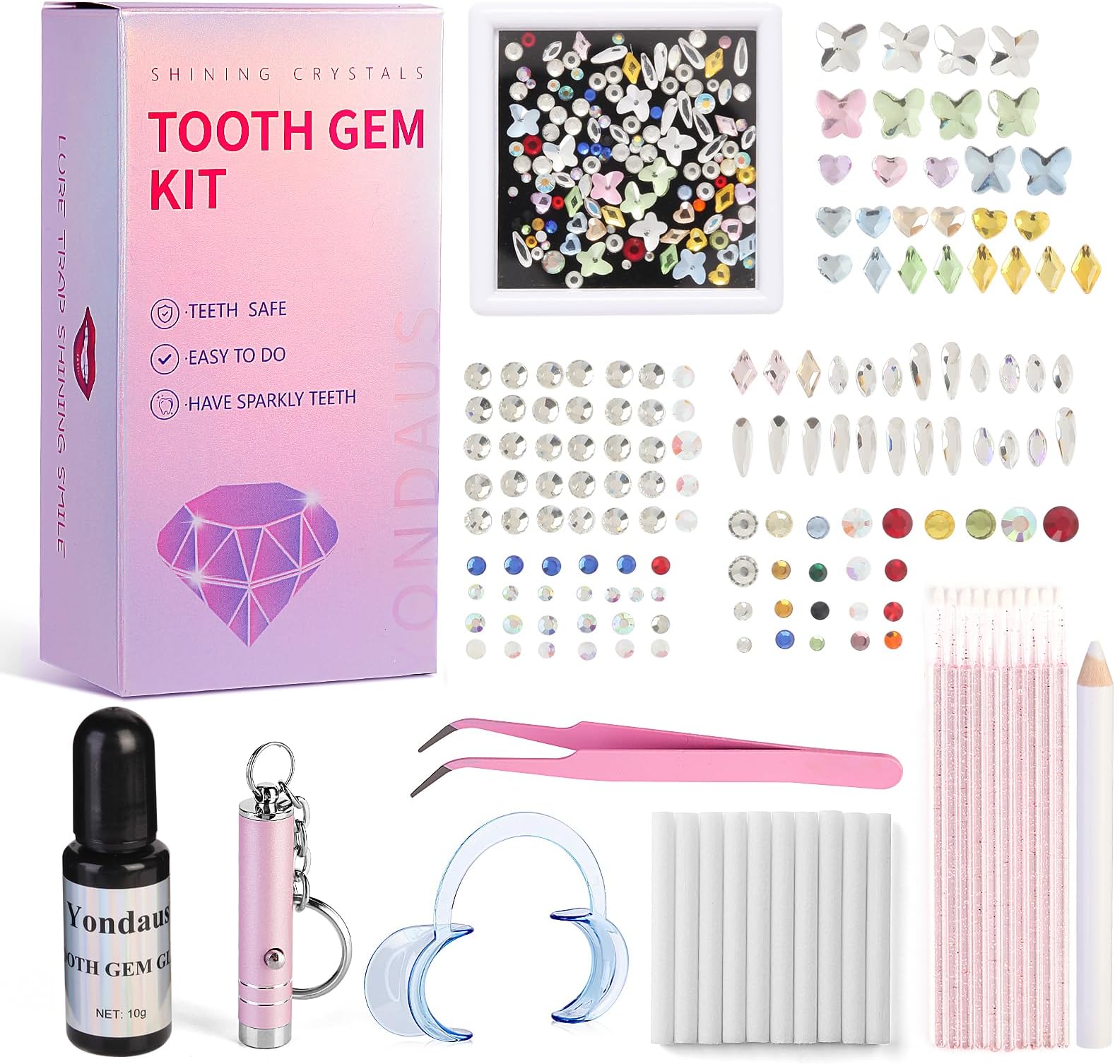 Amazon.com: Landhoow 480 Pcs Tooth Gems Kit for DIY Crystals Jewelry ...