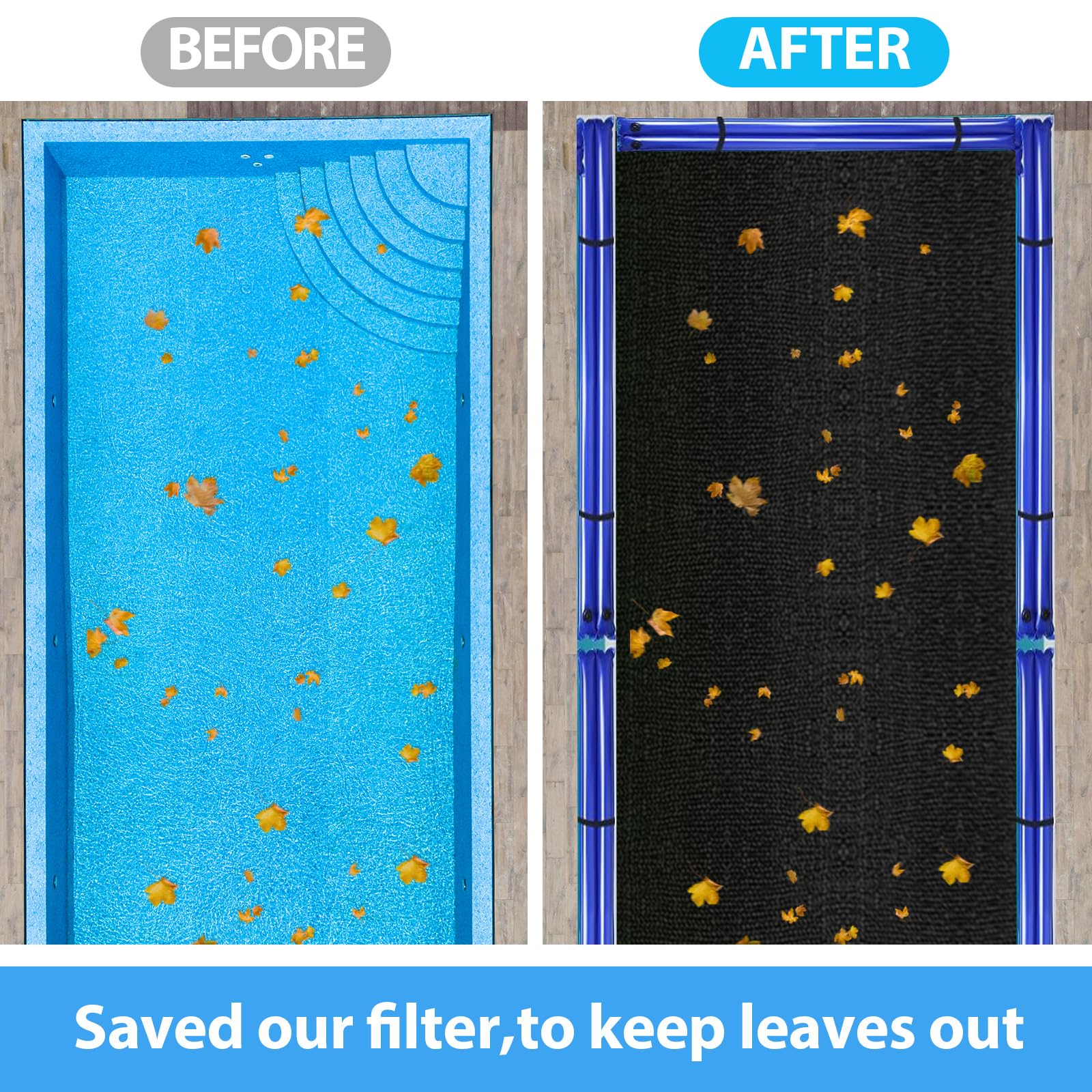 20 x 40 Ft Pool Leaf Net Cover, Leaf Netting for Inground and Above ...